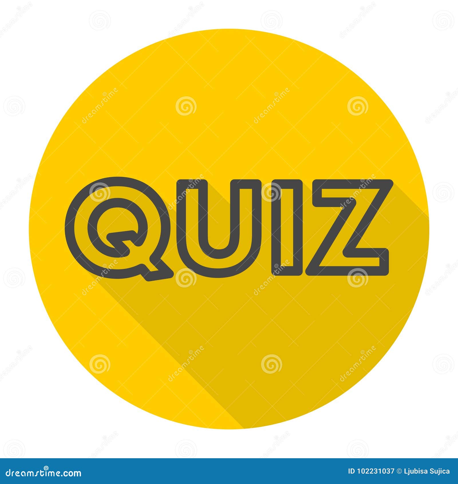 Quiz icon with long shadow stock vector. Illustration of game - 102231037