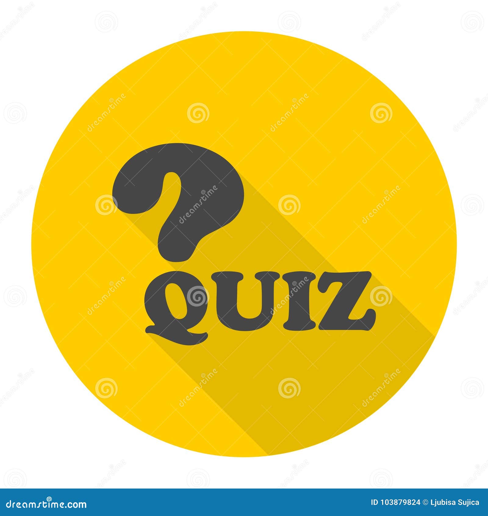 Quiz icon with long shadow stock vector. Illustration of checklist ...