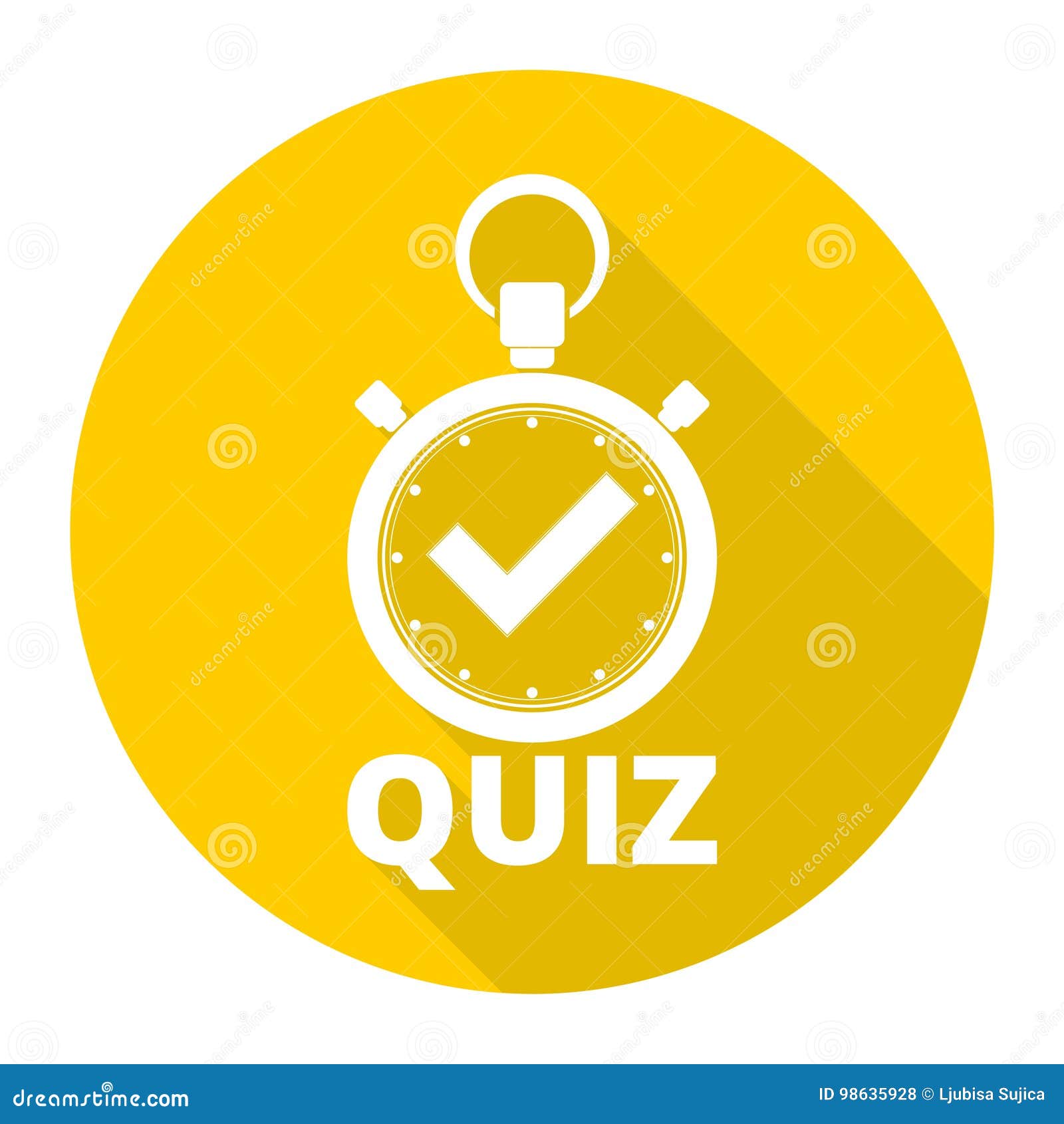 Quiz icon with long shadow stock vector. Illustration of brainstorm ...