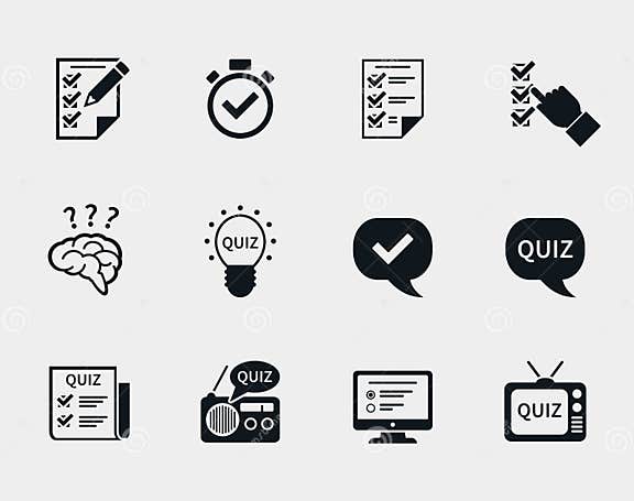 Quiz icon set stock vector. Illustration of background - 58113053