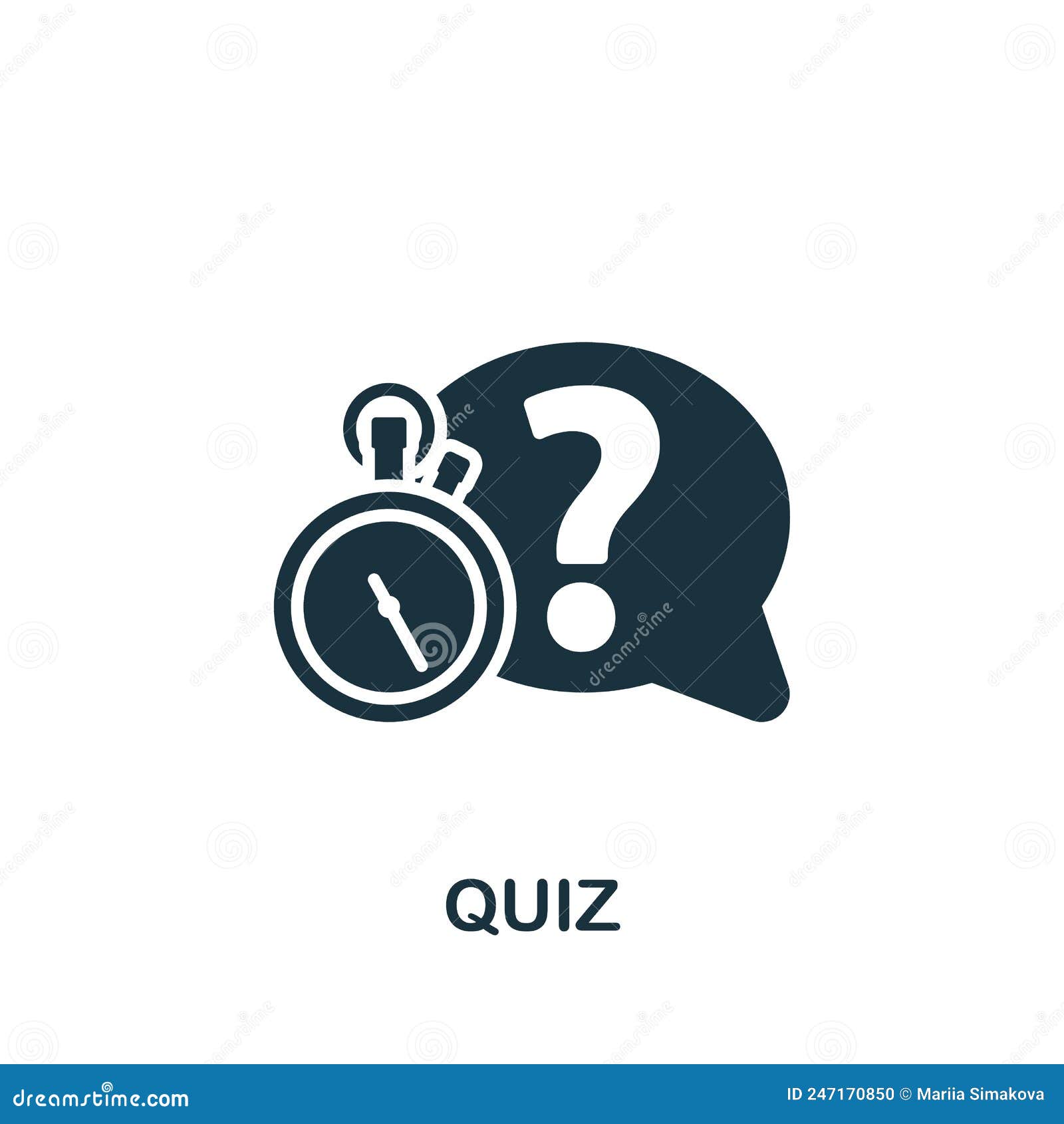 Quiz Icon. Monochrome Simple E-Learning Icon for Templates, Web Design ...