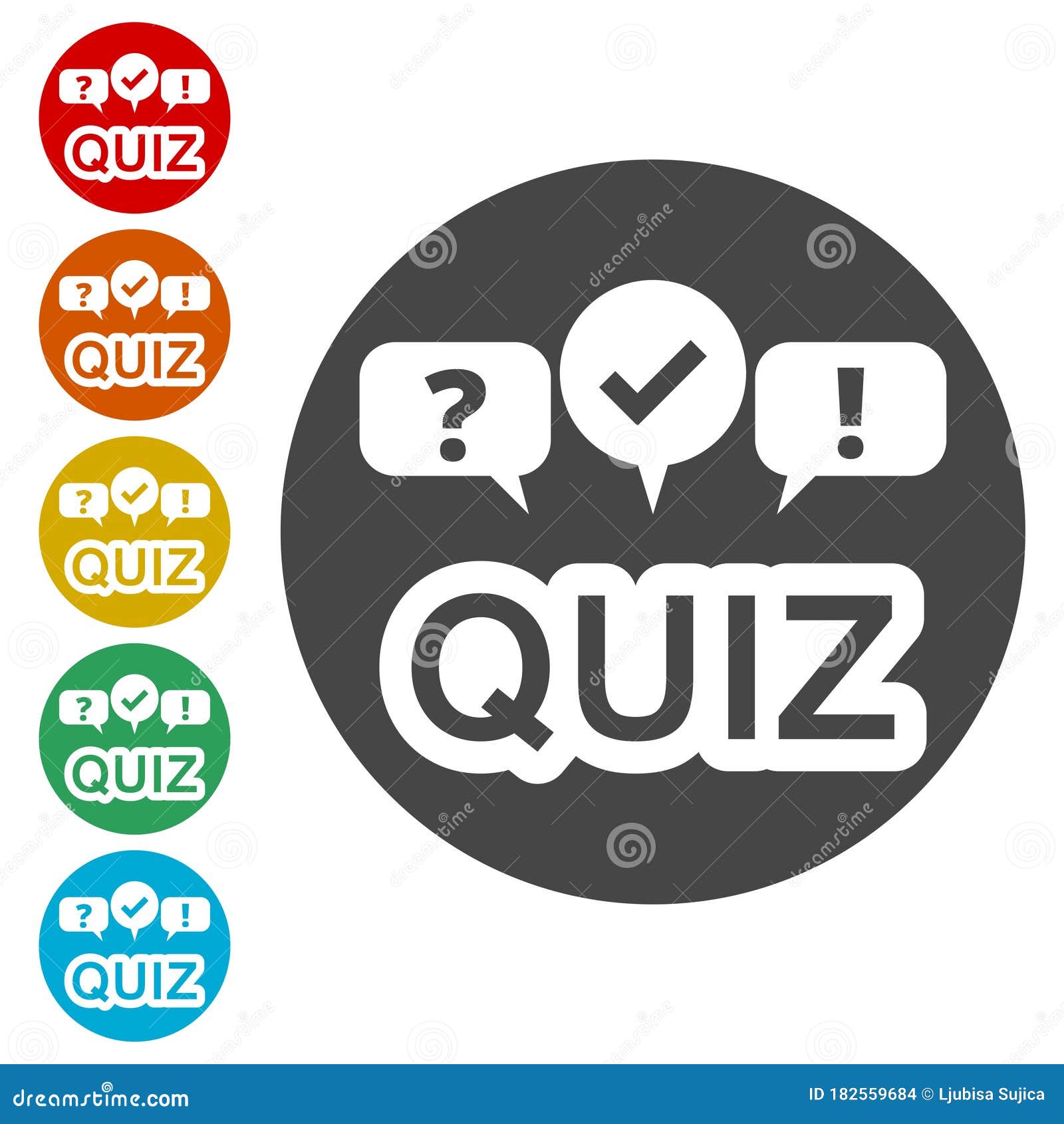 Quiz icon stock vector. Illustration of blue, brain - 182559684