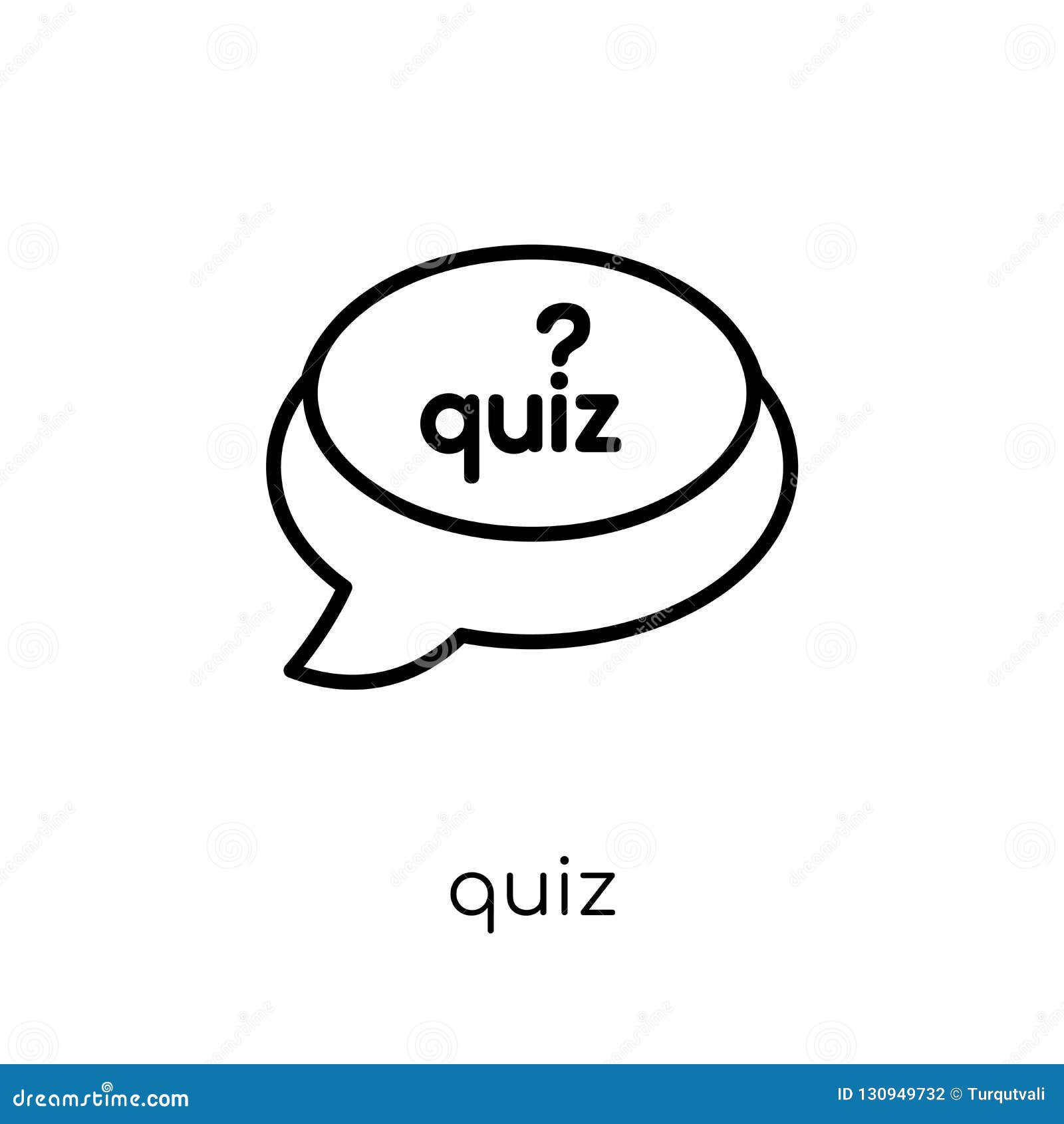 Quiz Icon. Trendy Modern Flat Linear Vector Quiz Icon on White B Stock ...