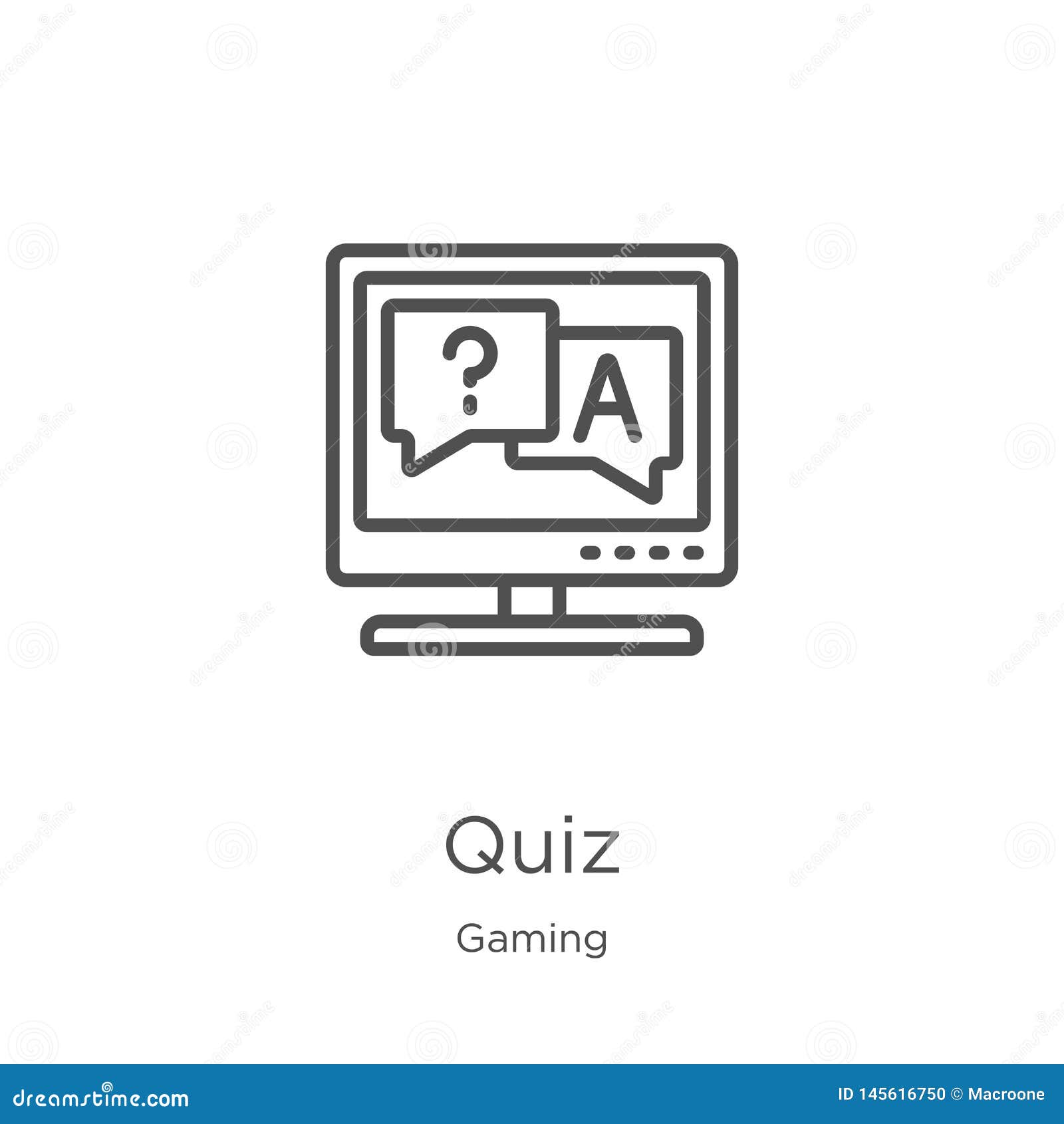 Quiz Icon Vector from Gaming Collection. Thin Line Quiz Outline Icon ...