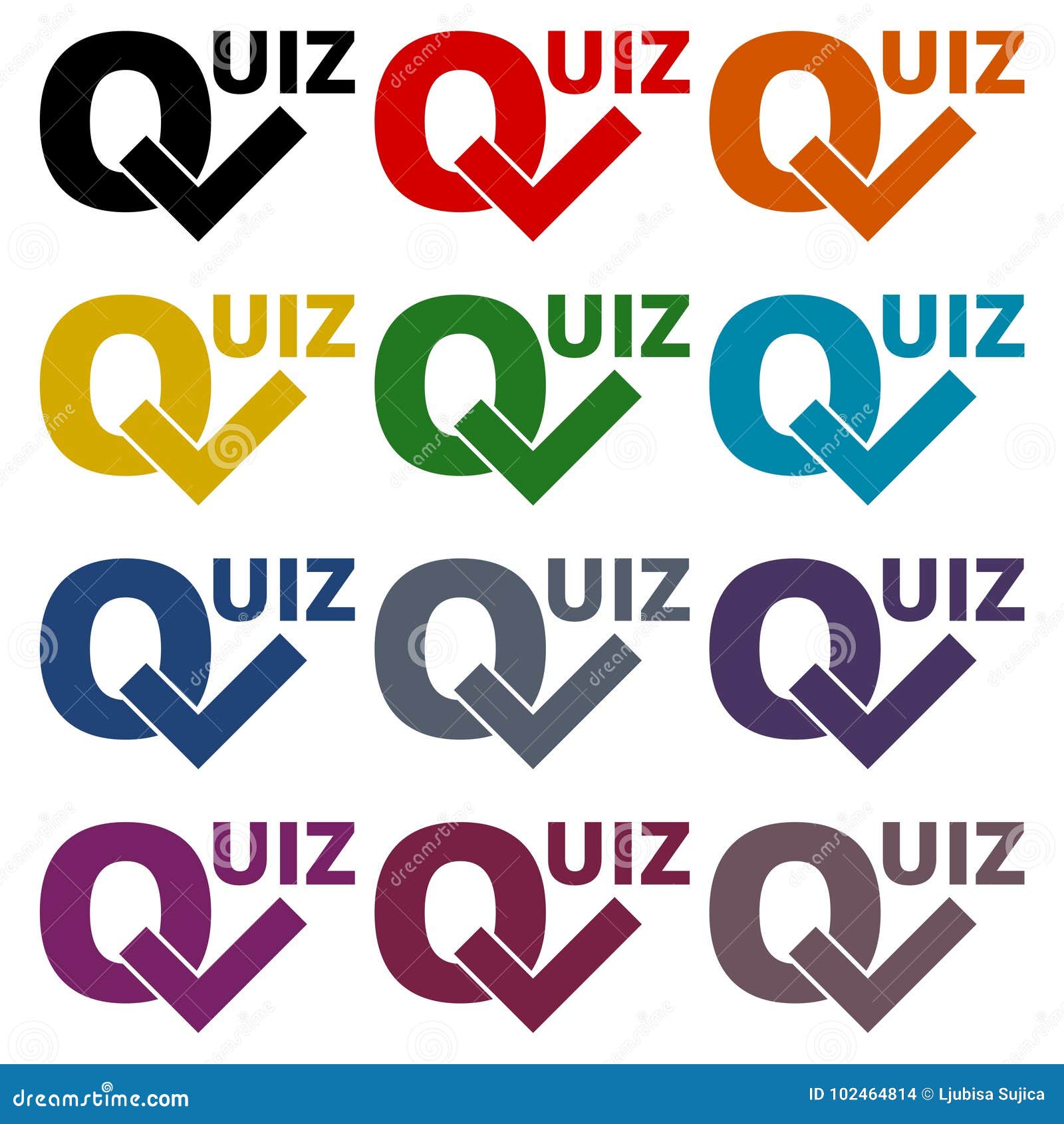 Quiz icons set stock vector. Illustration of information - 102464814