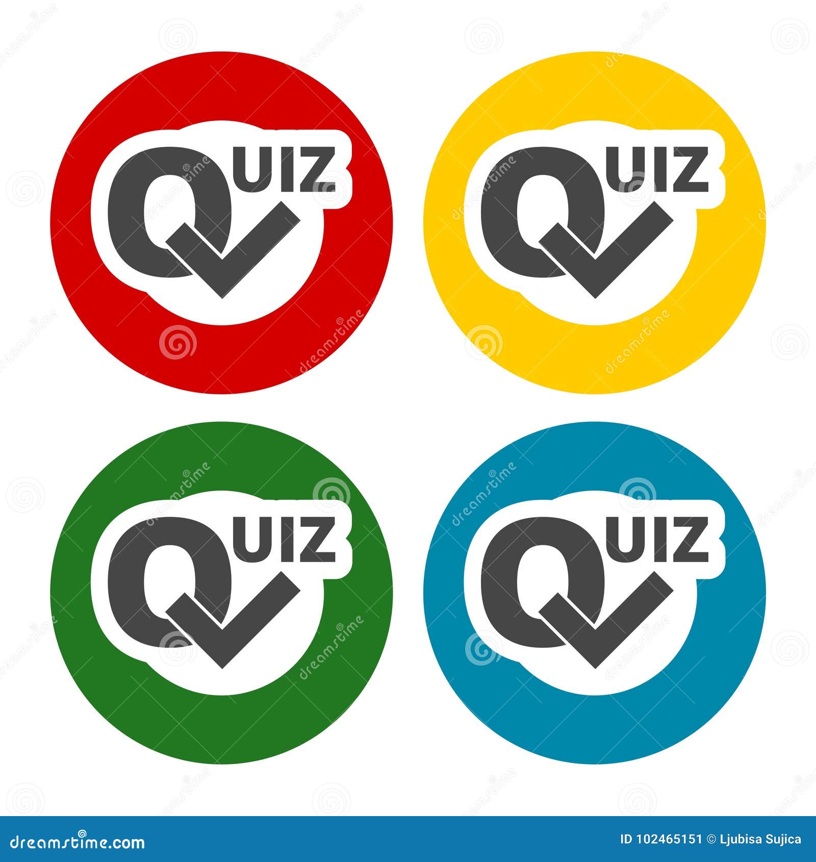 Quiz icons set stock vector. Illustration of pattern - 102465151