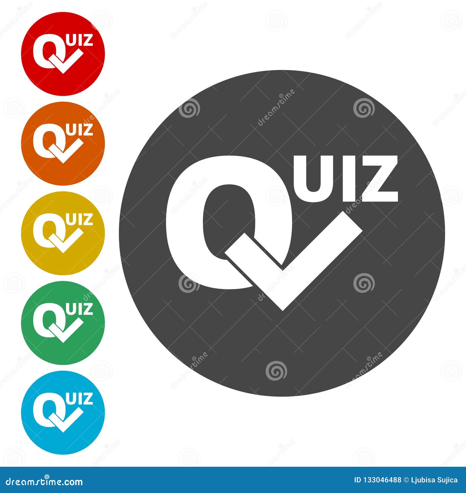 Quiz icons set stock vector. Illustration of check, mark - 133046488