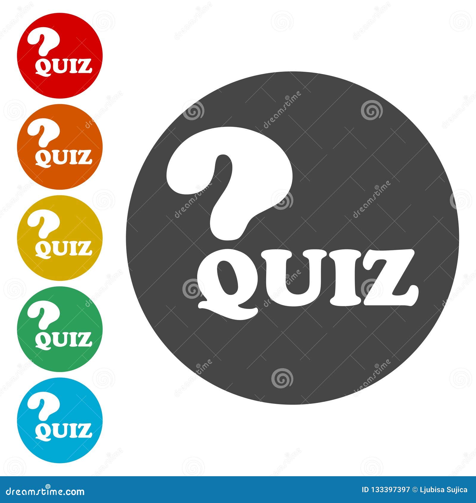 Quiz icons set stock vector. Illustration of circle - 133397397