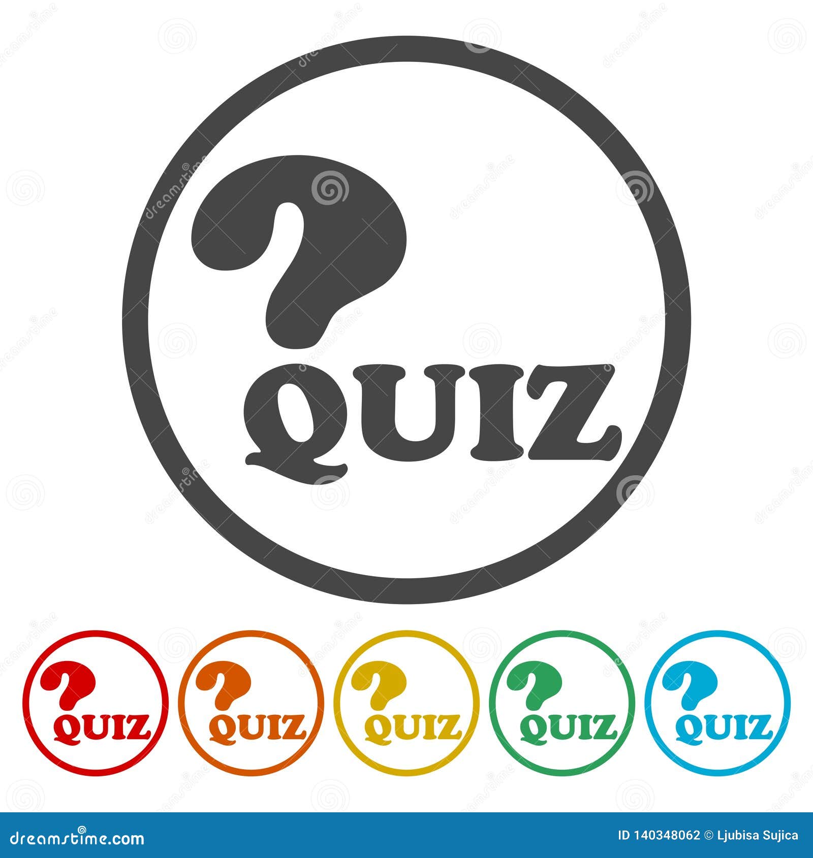 Quiz icons set stock vector. Illustration of circle - 140348062