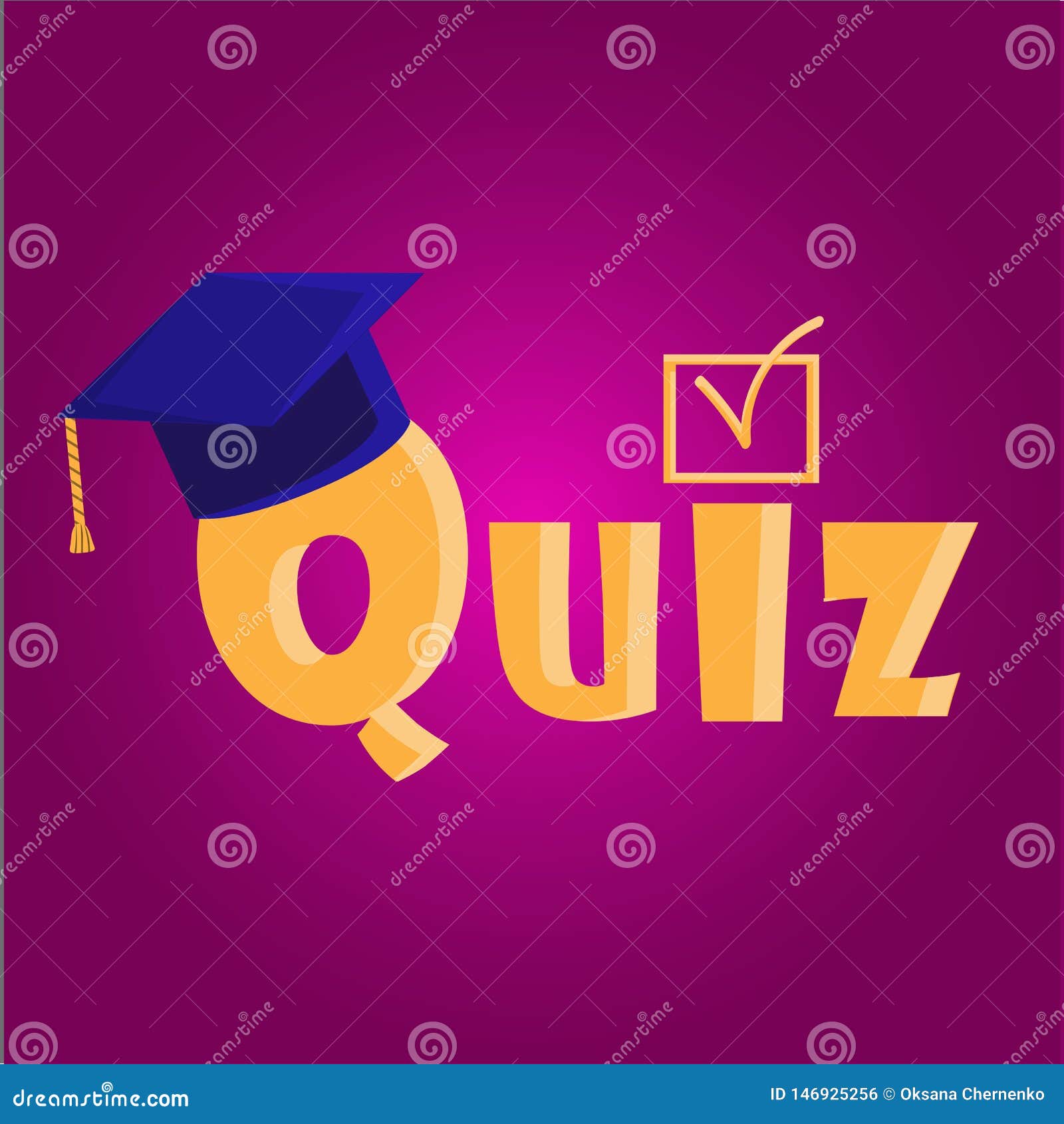 Quiz Interesting Vector Illustration with Academic Cap Stock Vector ...