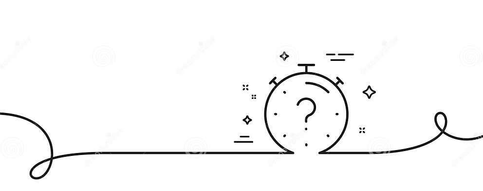 Quiz Line Icon Timer With Question Mark Continuous Line With Curl