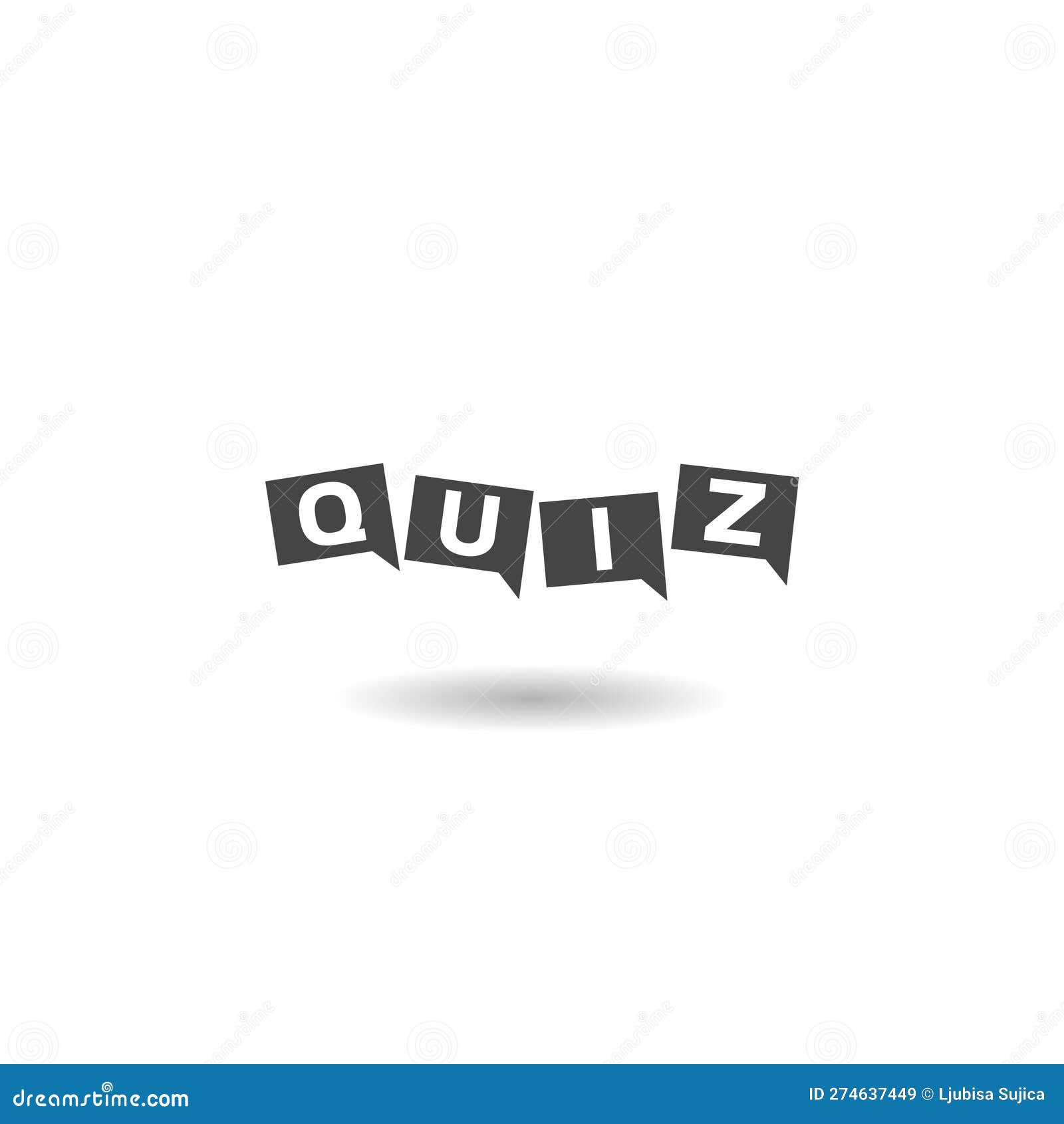 Quiz logo icon with shadow stock vector. Illustration of quiz - 274637449