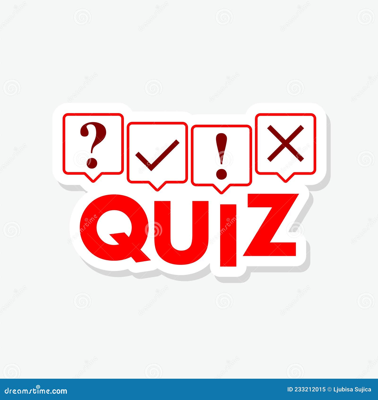Quiz Logo with Speech Bubble Symbols Sticker Icon Stock Vector ...