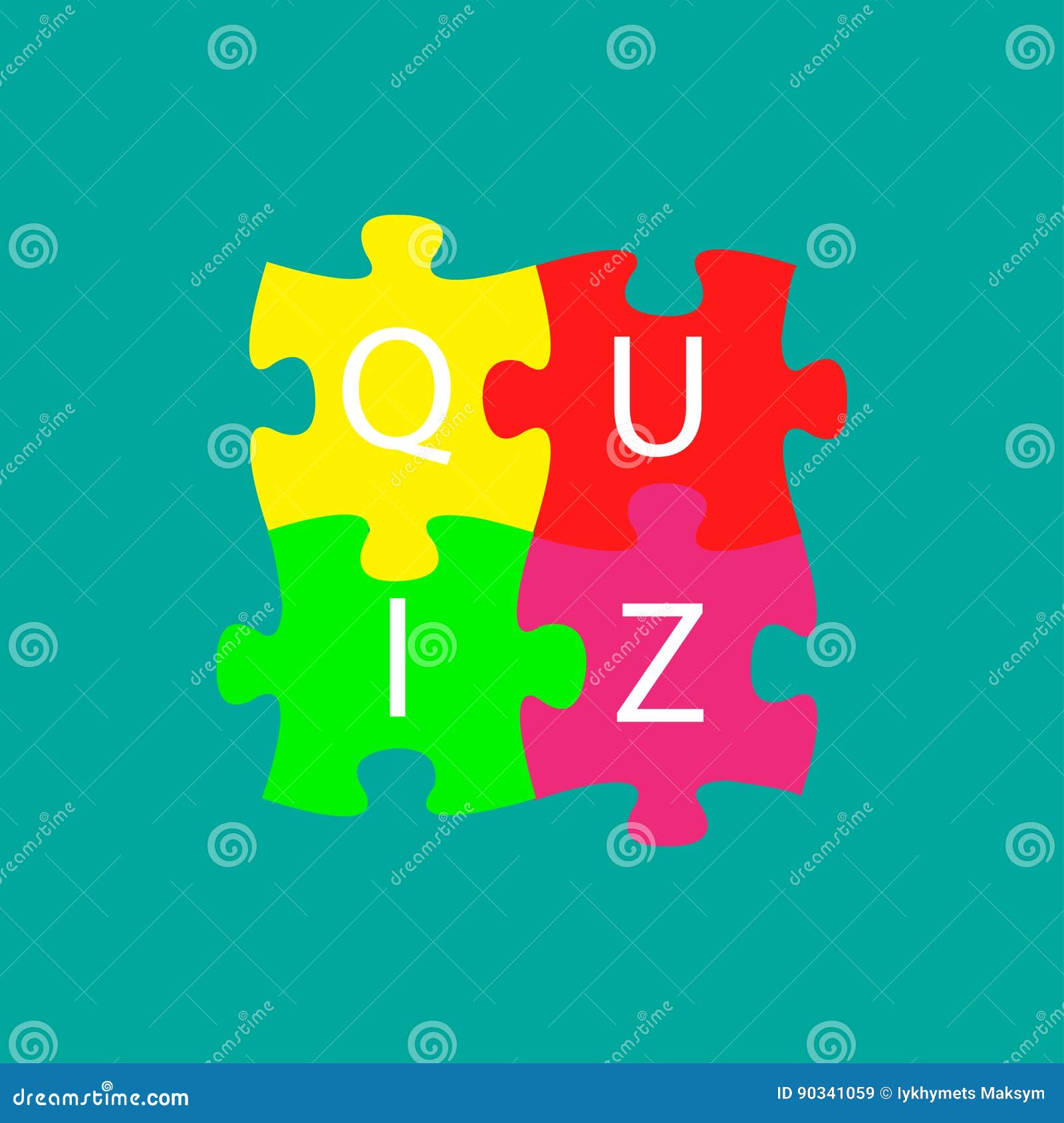 Quiz Logo With Speech Bubble Symbols Cartoon Vector | CartoonDealer.com ...