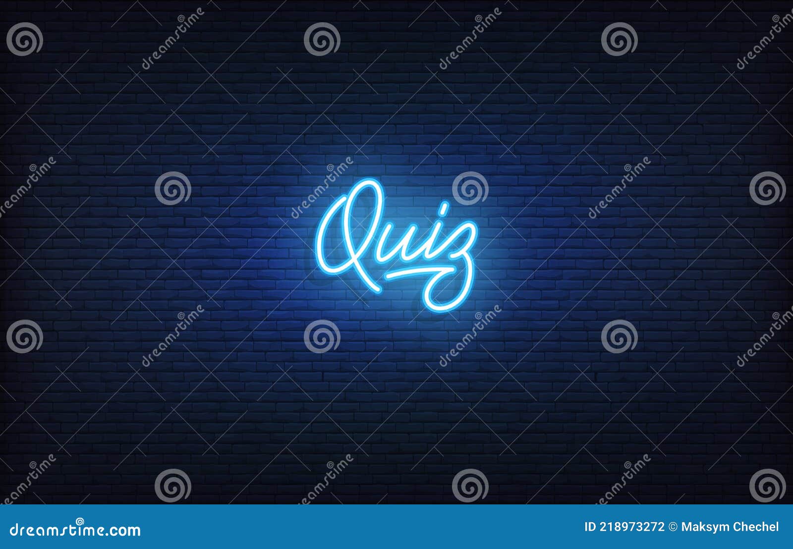Quiz Neon Sign. Glowing Neon Lettering Quiz Template Stock Vector ...