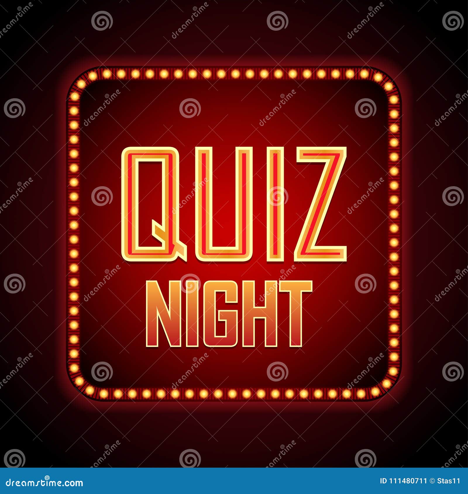 Quiz Night Announcement Poster Design Web Banner Background. Vector ...