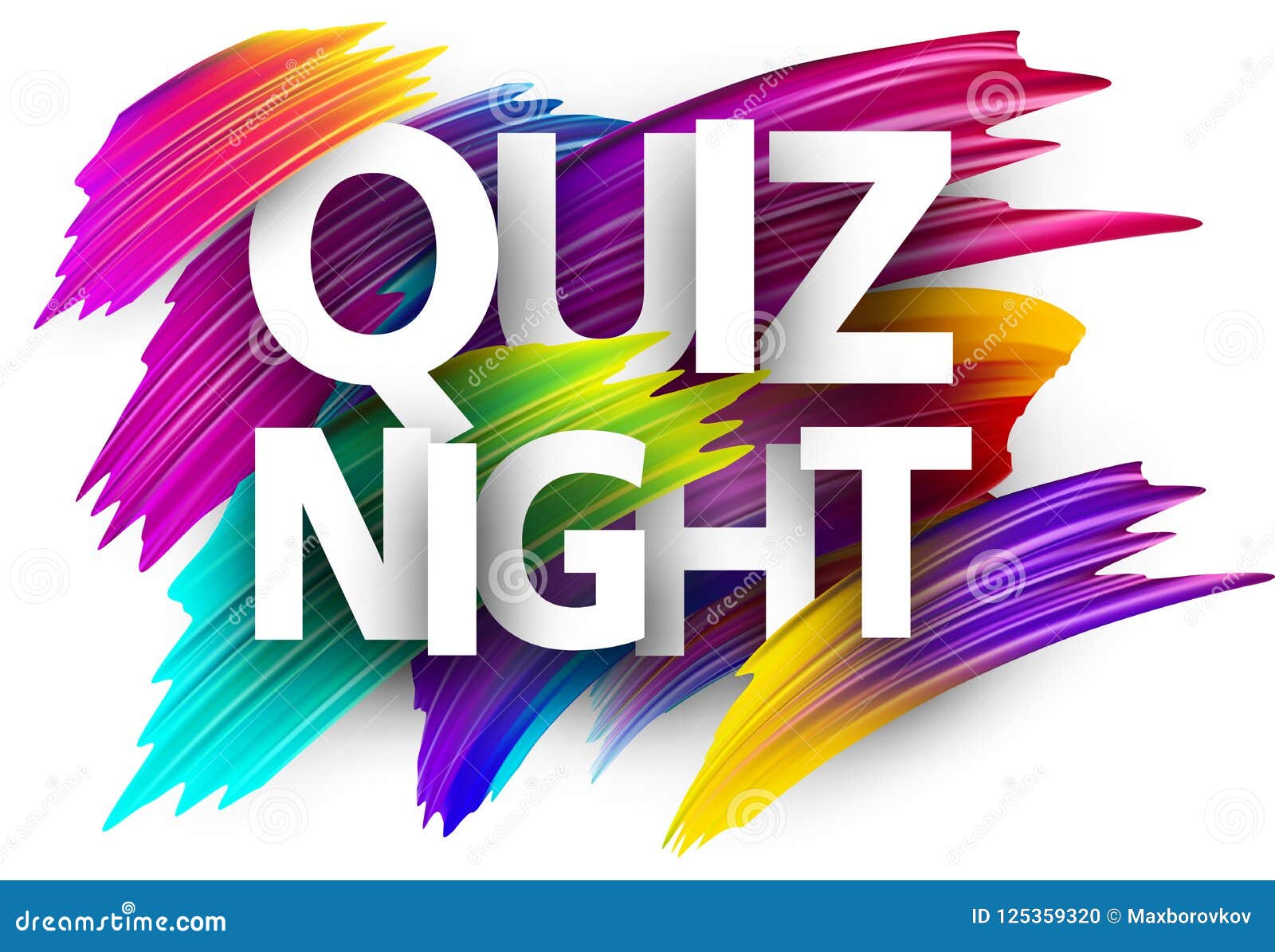 Quiz Night Poster with Colorful Brush Strokes. Stock Vector ... Quiz Night Poster with Colorful Brush Strokes. Stock Vector ...