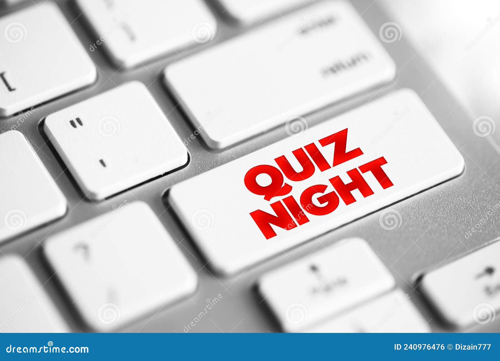 Quiz Night Text Button on Keyboard, Concept Background Stock Photo ...