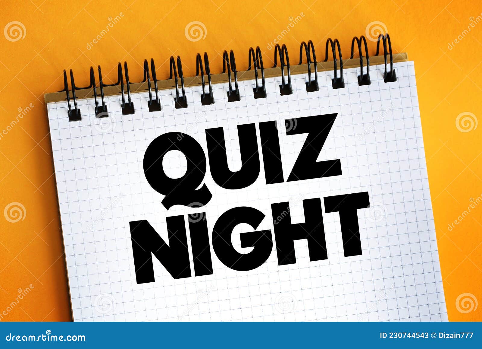 Quiz Night Text on Notepad, Concept Background Stock Illustration ...