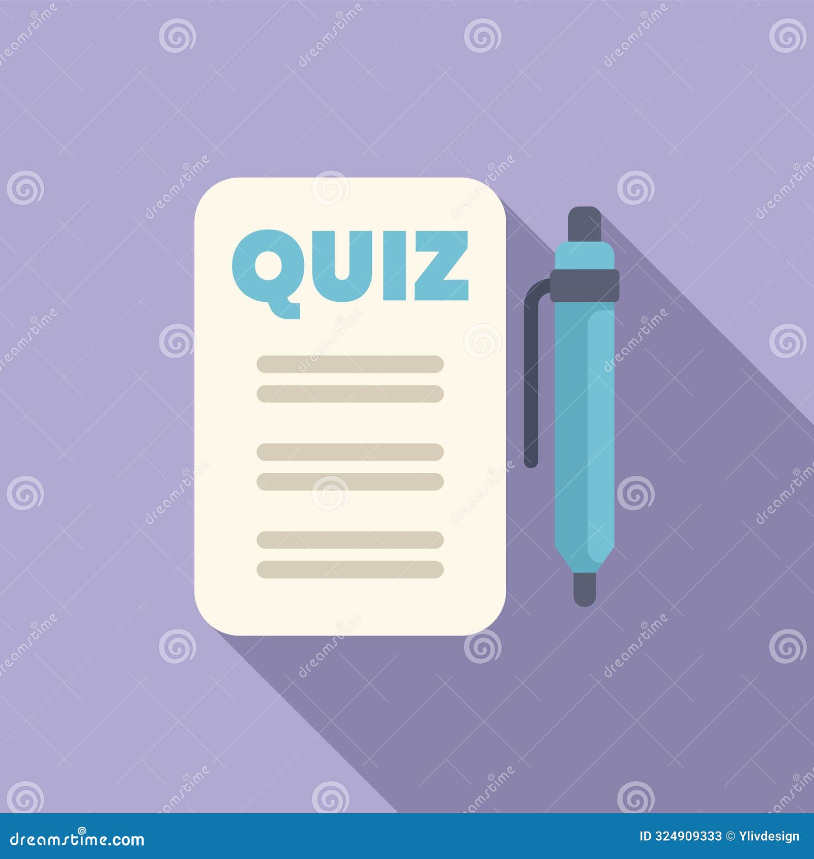 Quiz Paper Representing Online Test or Examination Stock Illustration ...