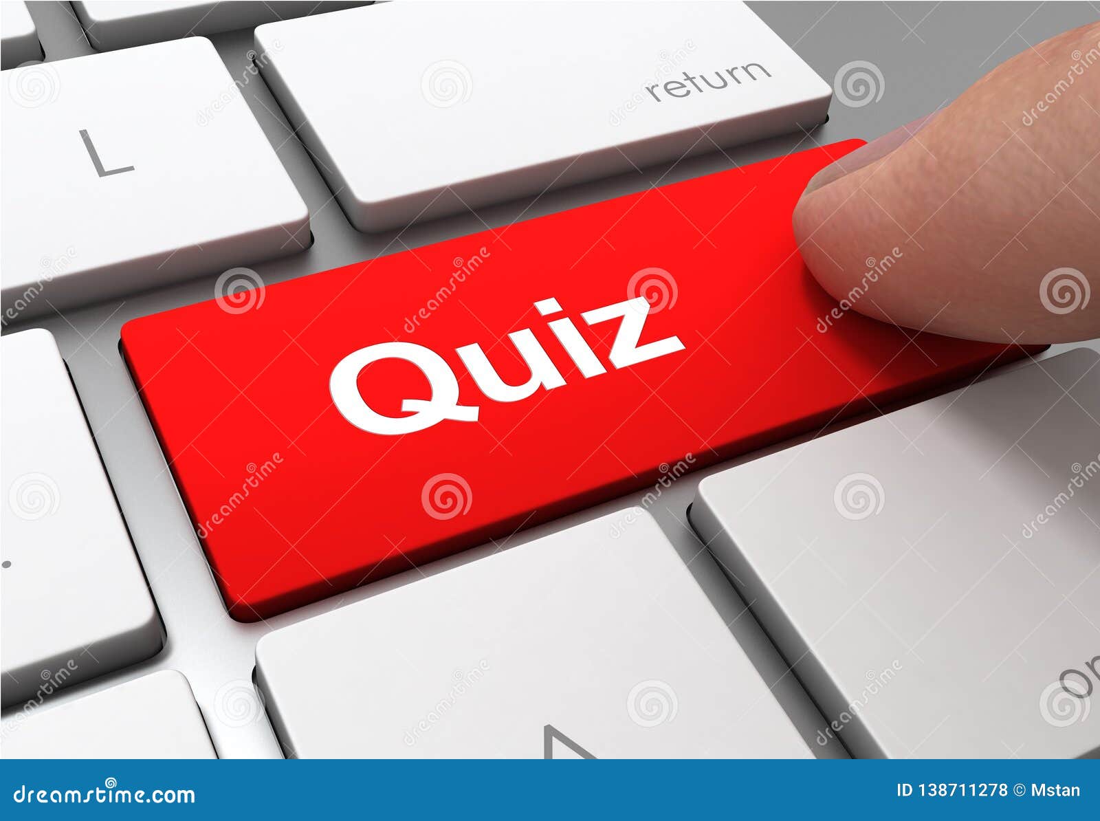 Quiz Push Button Concept 3d Illustration Stock Illustration ...