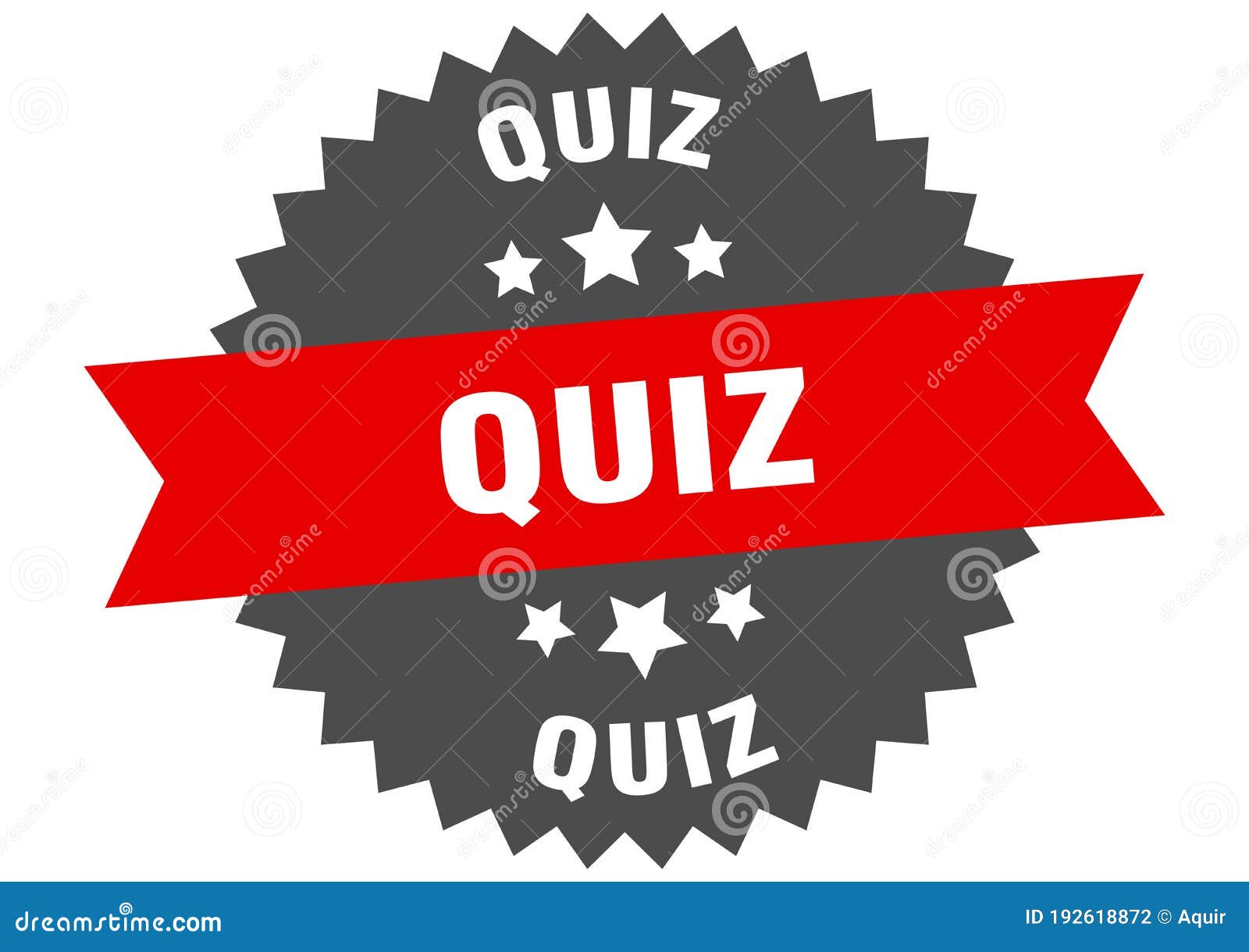 Quiz Sign. Quiz Round Isolated Ribbon Label Stock Vector - Illustration ...