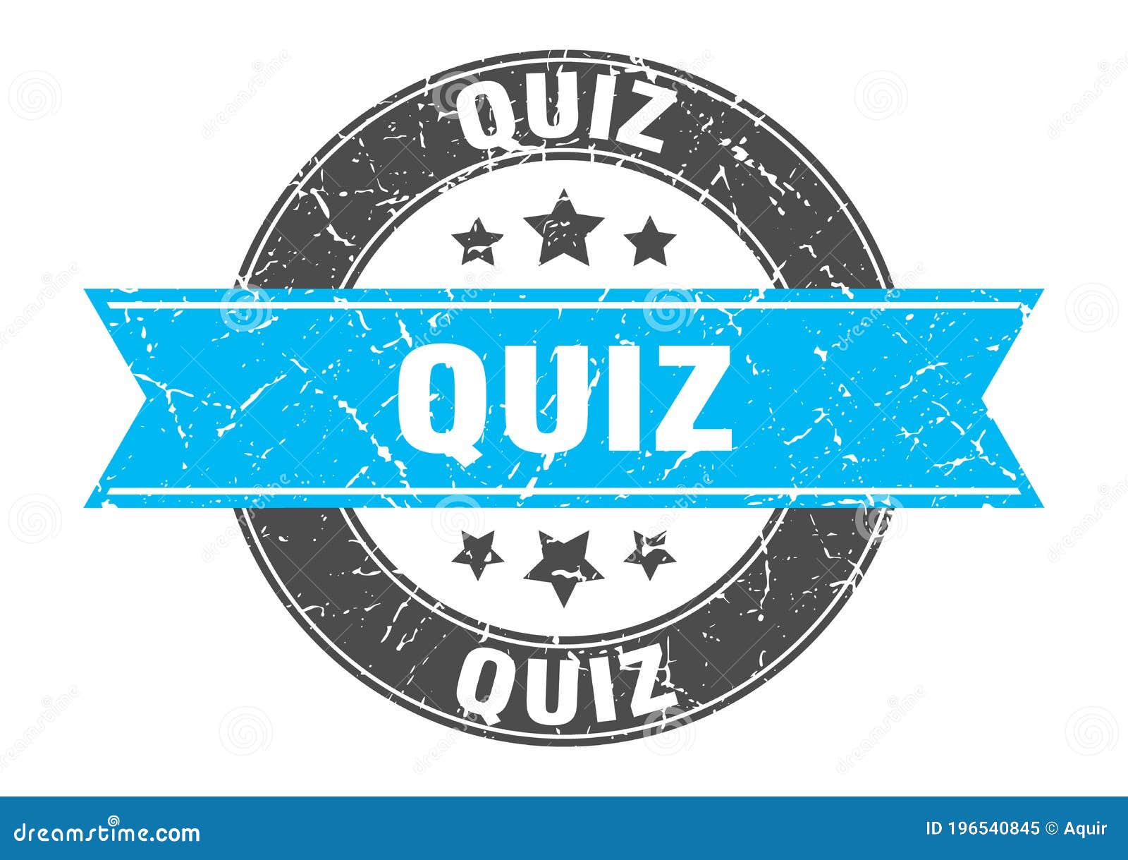 Quiz Round Stamp with Ribbon. Label Sign Stock Vector - Illustration of ...