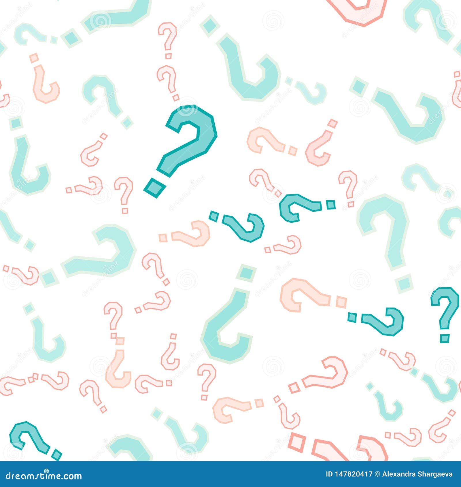 Quiz Seamless Pattern. Question Marks, Doubt, Faq Stock Vector ...