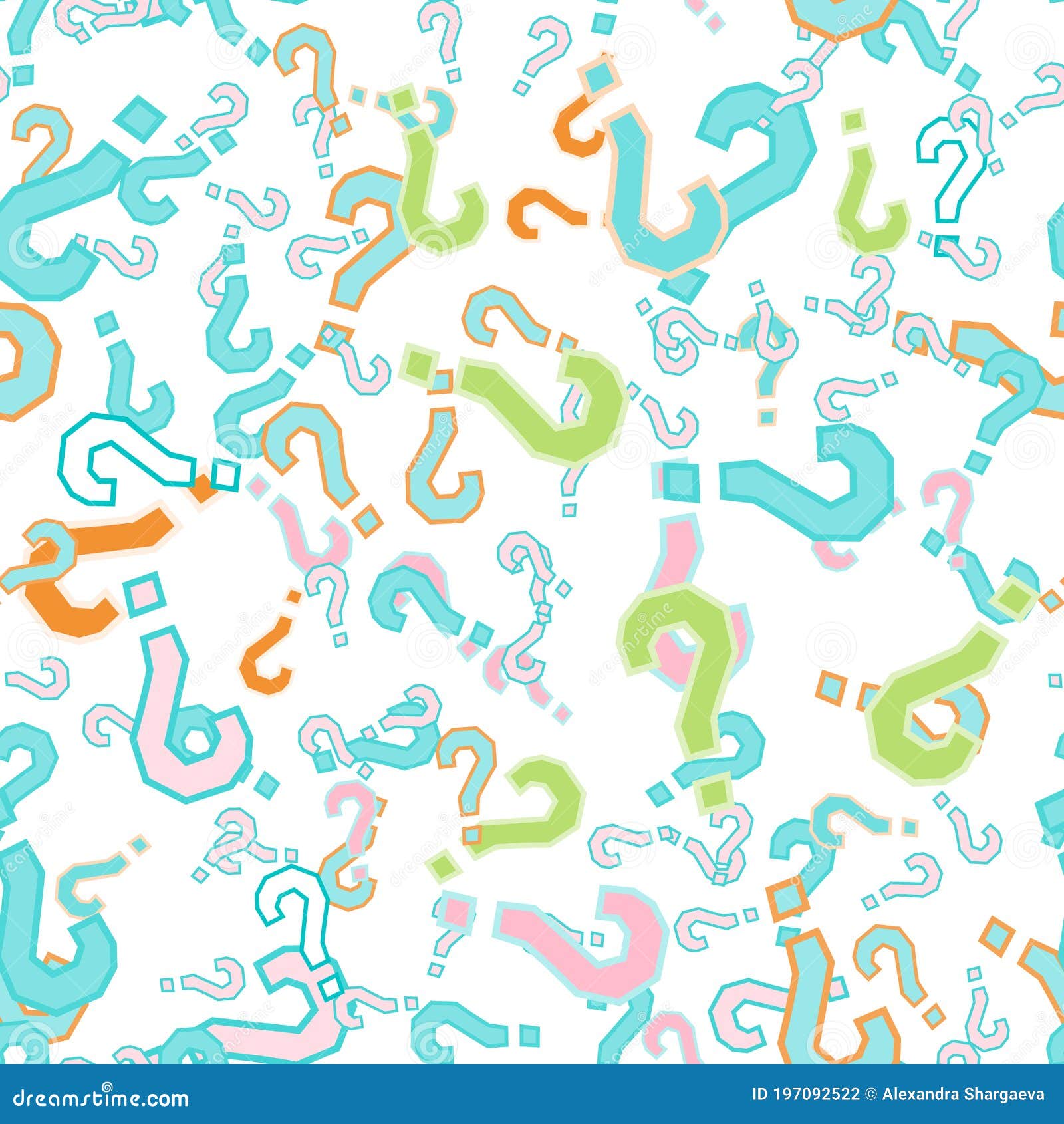 Quiz Seamless Pattern. Question Marks, Doubt, Faq Stock Vector ...