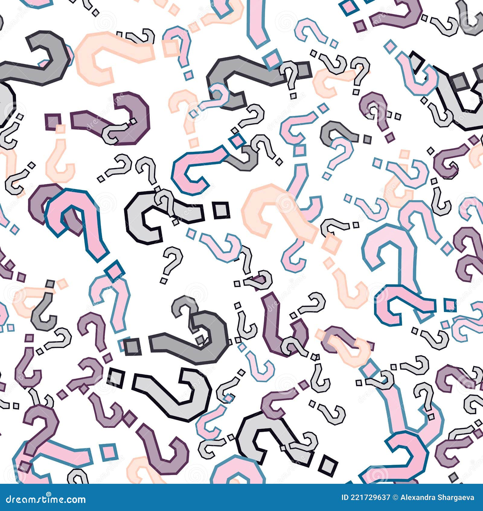 Quiz Seamless Pattern. Question Marks, Doubt, Faq Stock Vector - Illustration of opinion ...