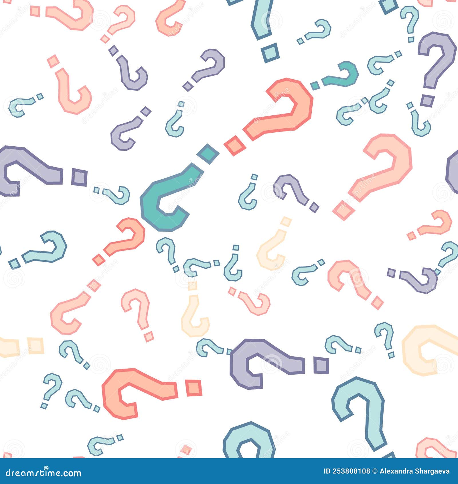 Quiz Seamless Pattern. Question Marks, Doubt, Faq Stock Vector ...