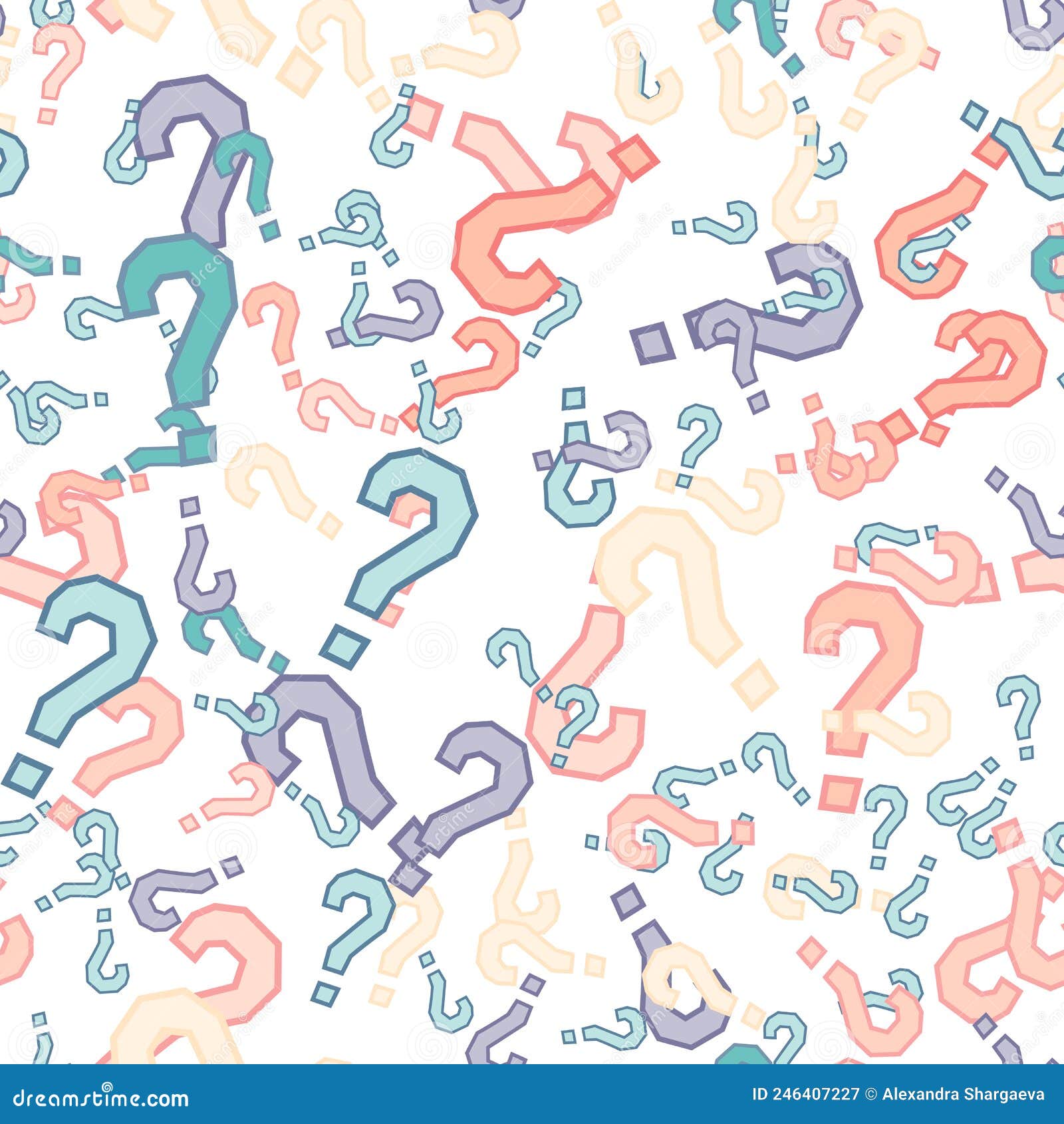 Quiz Seamless Pattern. Question Marks, Doubt, Faq Stock Vector ...