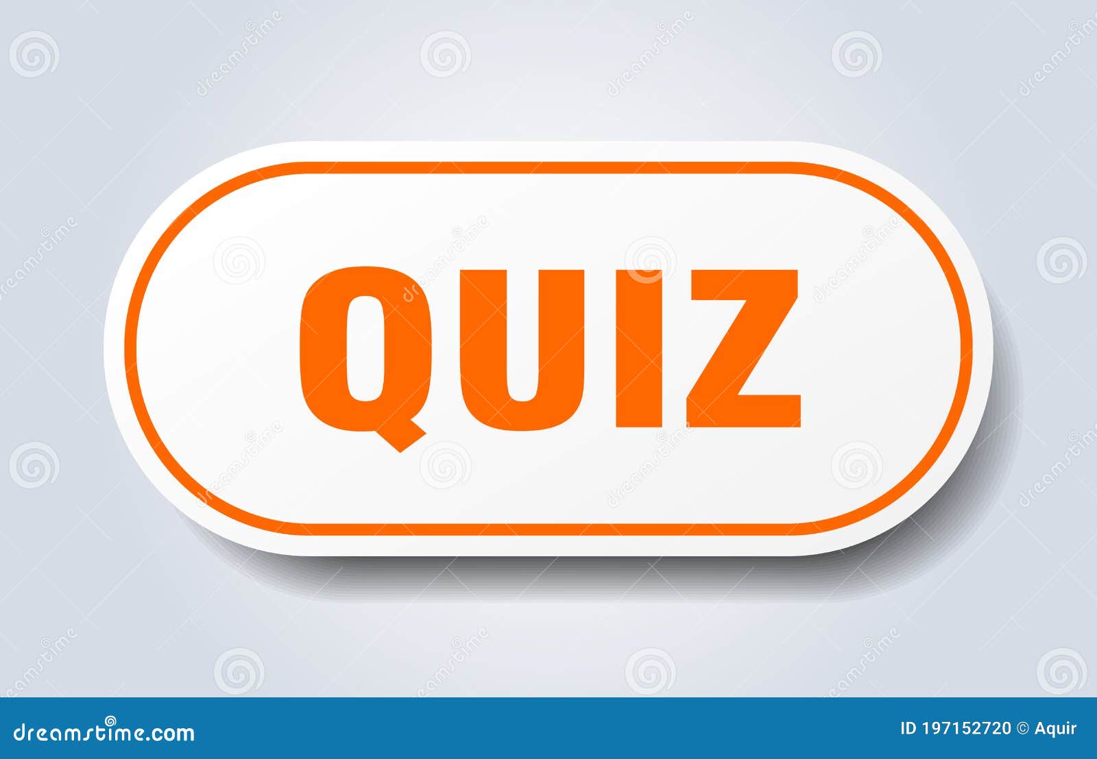 Quiz Sign. Rounded Isolated Button. White Sticker Stock Vector ...