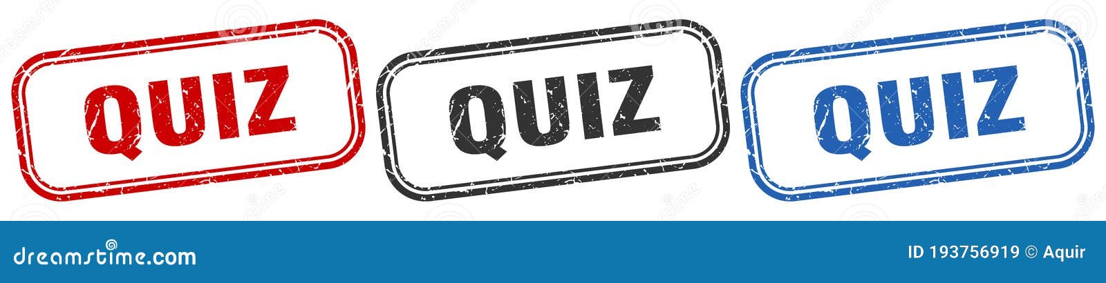 Quiz Square Isolated Sign Set. Quiz Stamp Stock Vector - Illustration ...