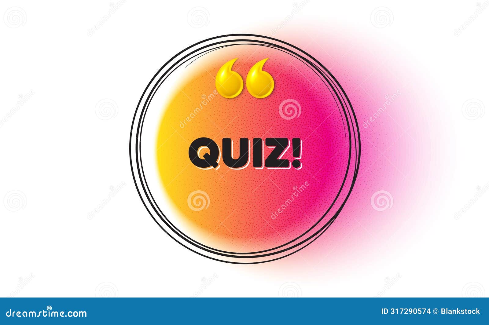 Quiz Symbol. Answer Question Sign. Hand Drawn Round Frame Banner ...