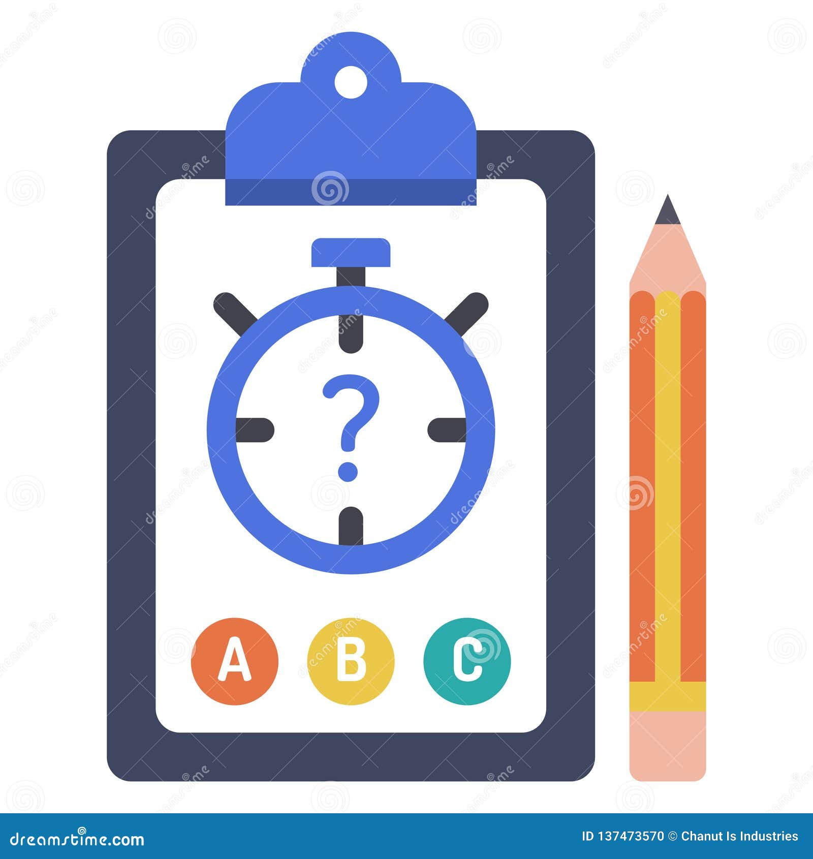 Quiz Test Flat Illustration Stock Vector - Illustration of test, timer ...