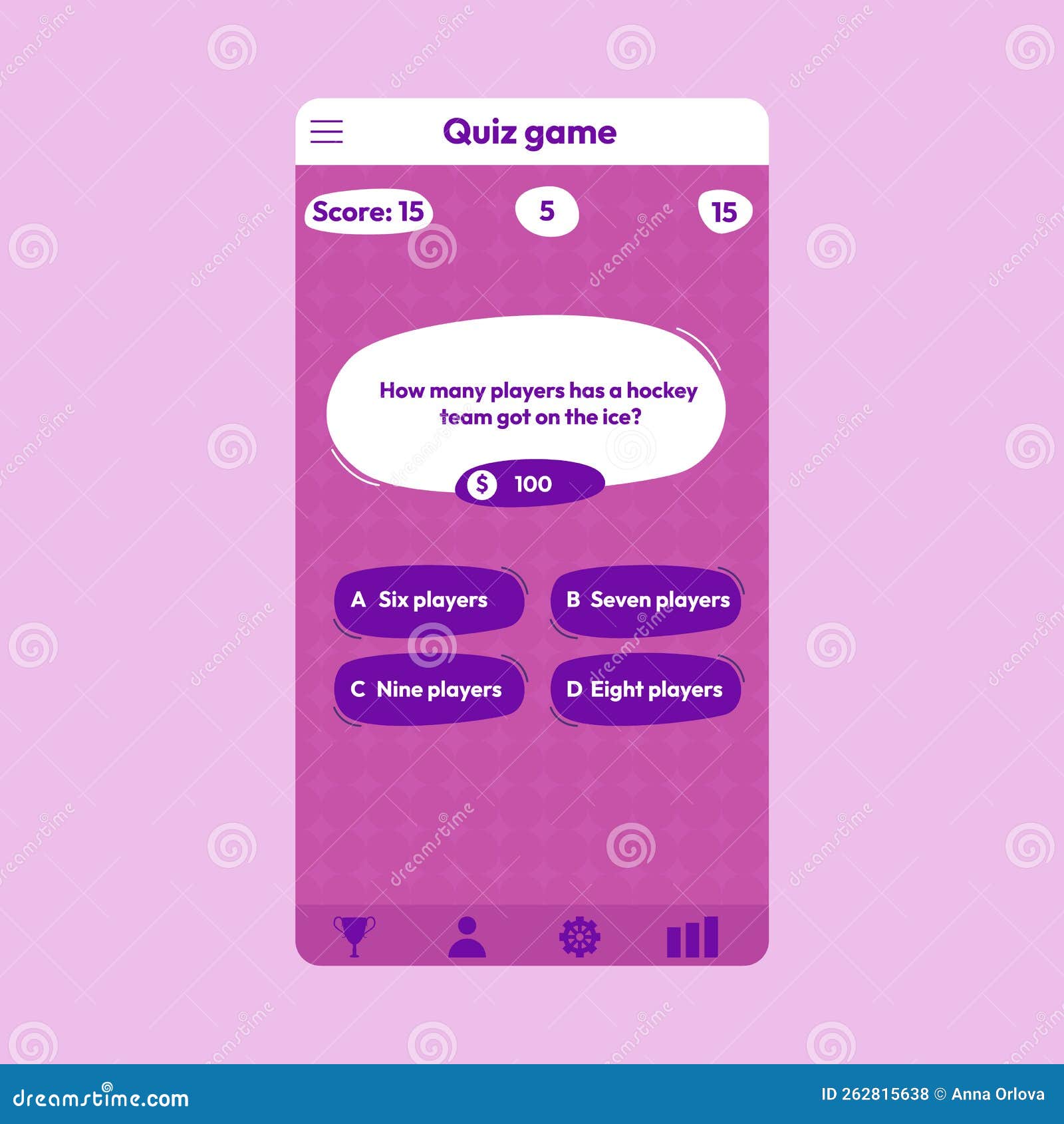 Quiz Test Lottery Millionaire Menu Template. Quiz Game Frame Stock ...