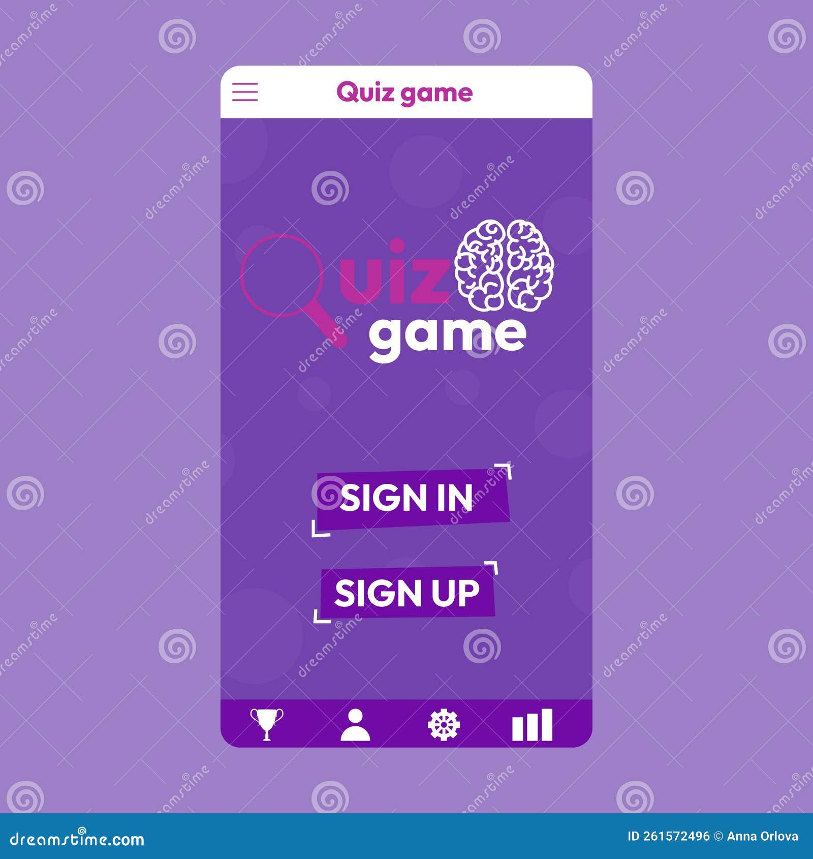 Quiz Test Lottery Millionaire Menu Template. Quiz Game Frame. Main Menu ...