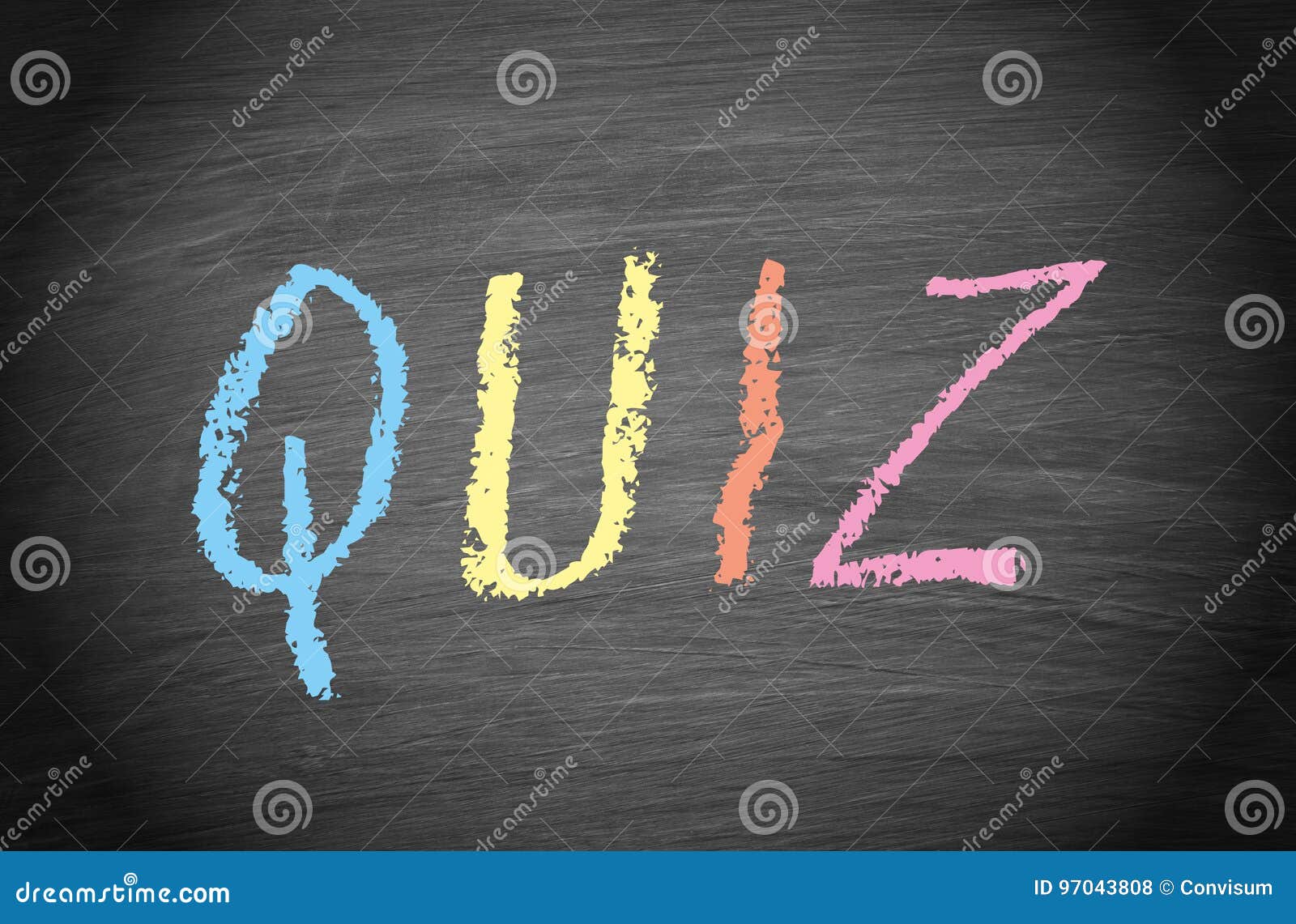 Quiz - Text on Chalkboard Background Stock Illustration - Illustration ...