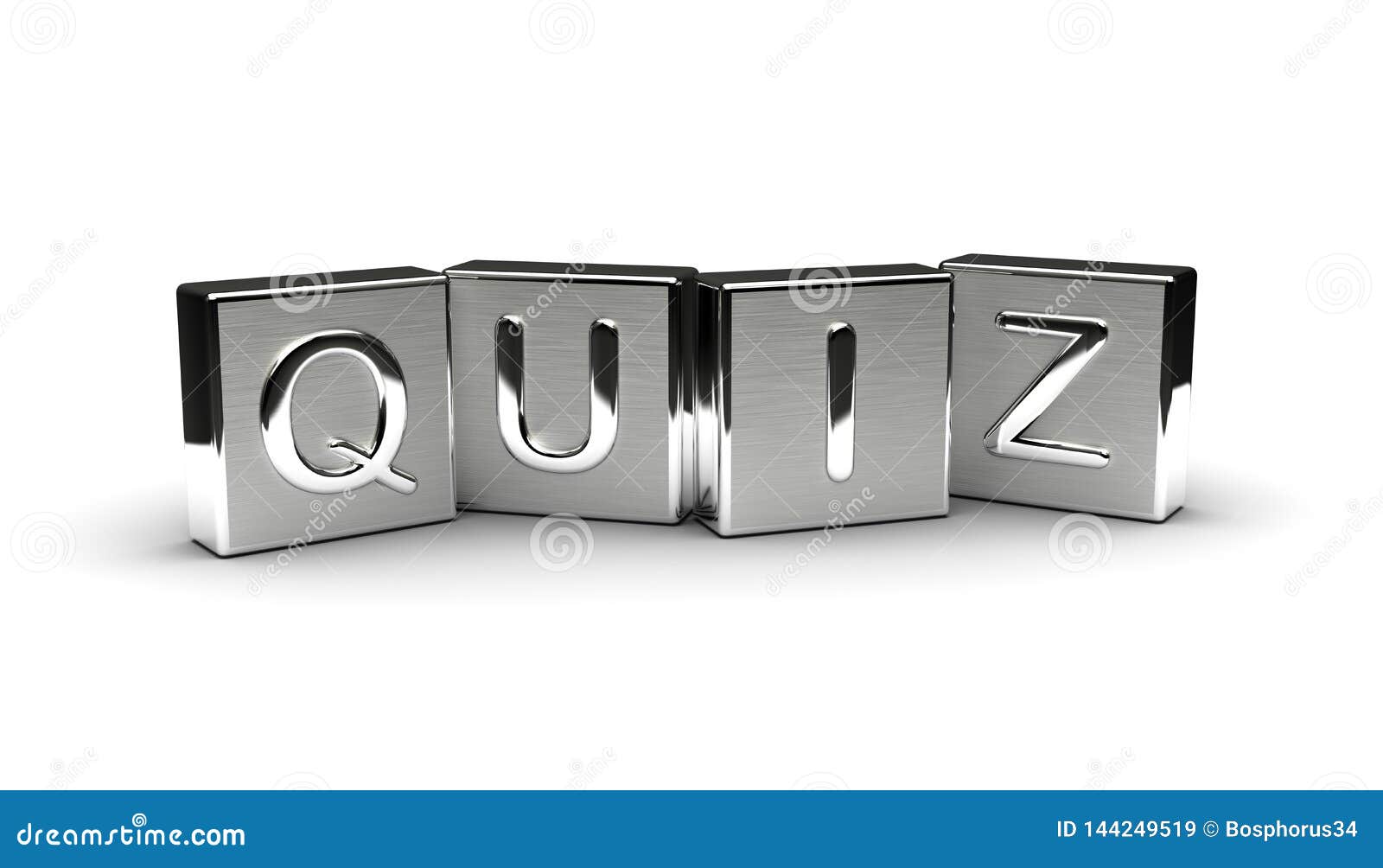 Quiz Text on Metal Block stock illustration. Illustration of quiz ...