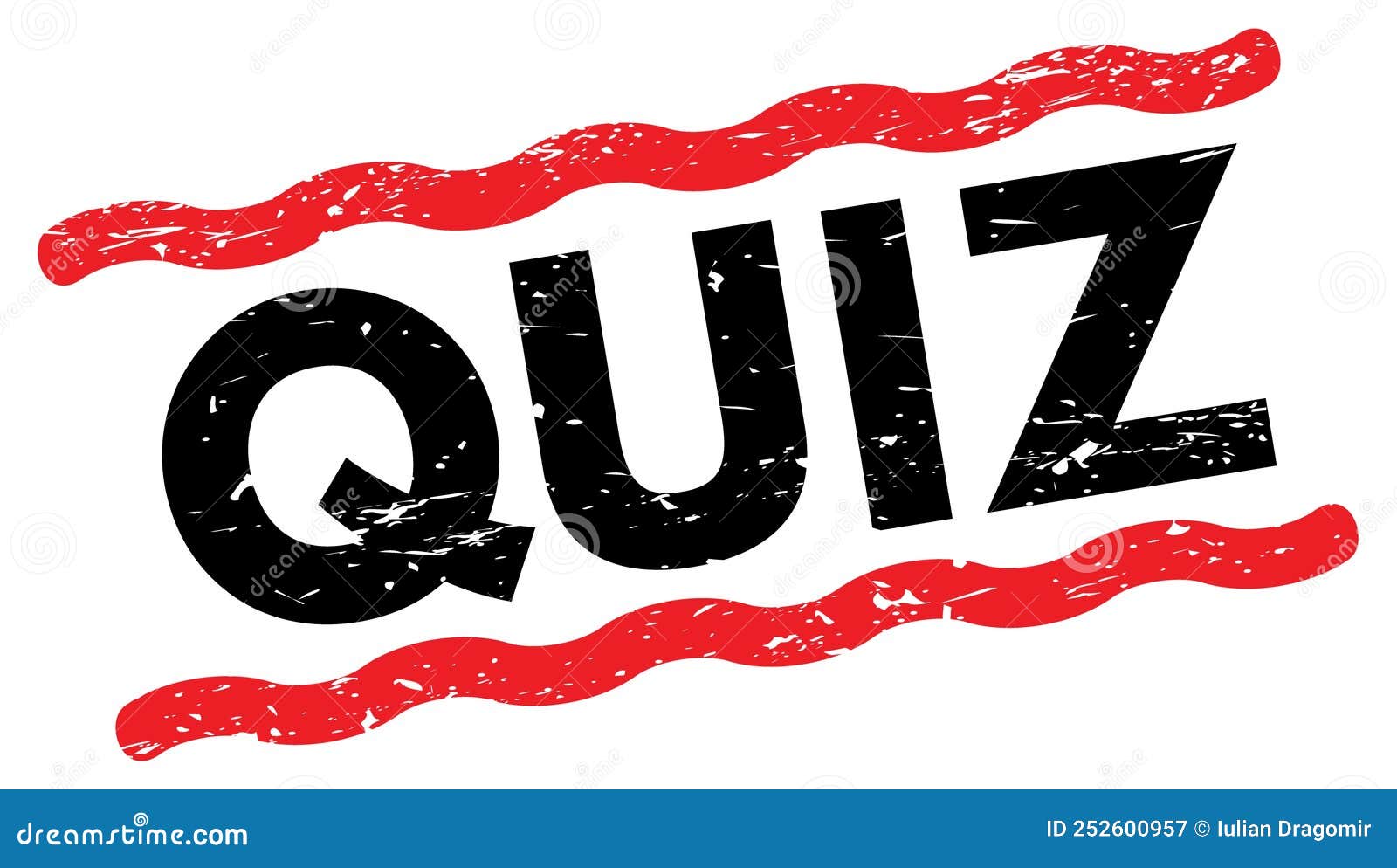 QUIZ Text on Red-black Lines Stamp Sign Stock Illustration ...