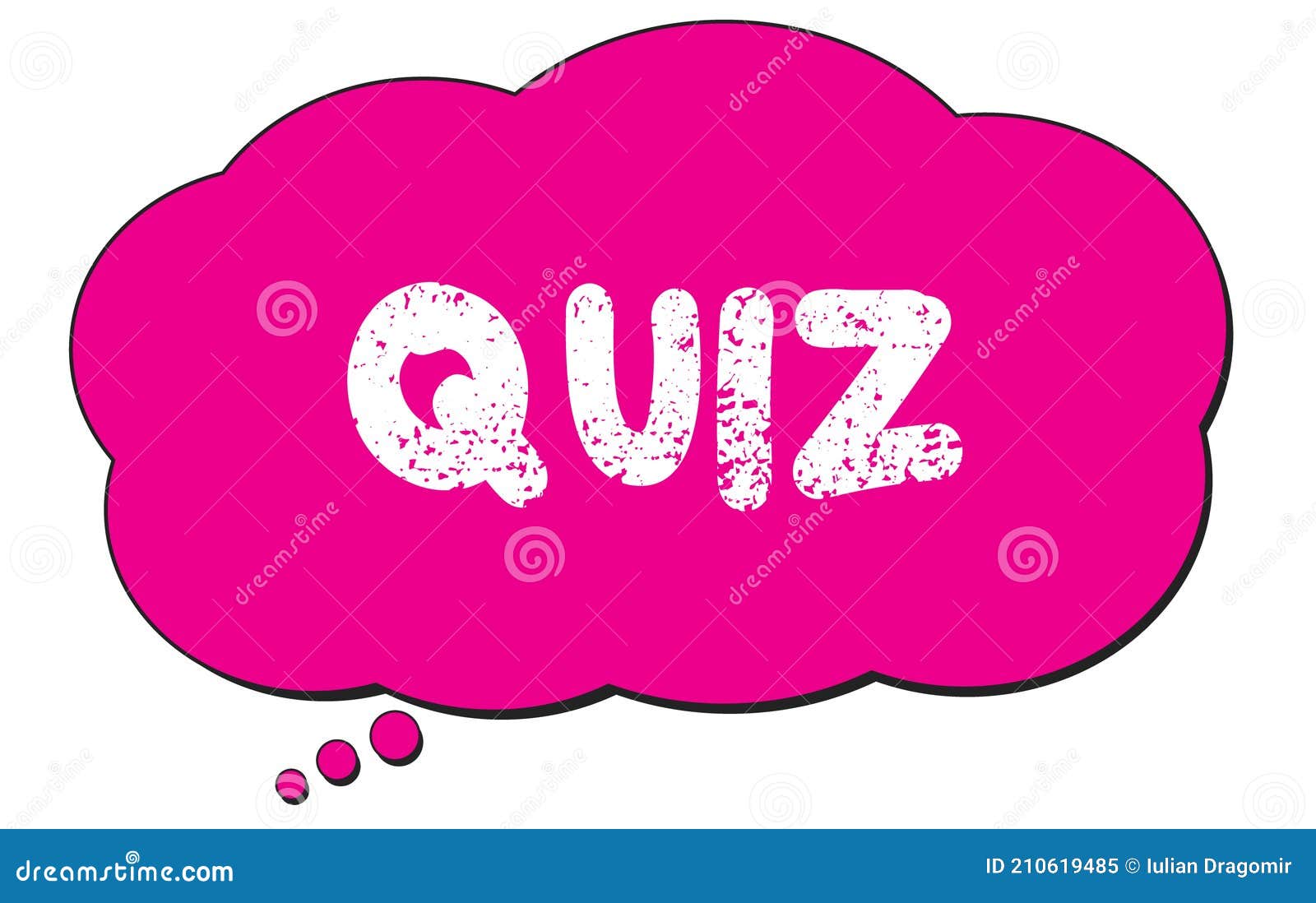 QUIZ Text Written on a Pink Cloud Bubble Stock Illustration ...