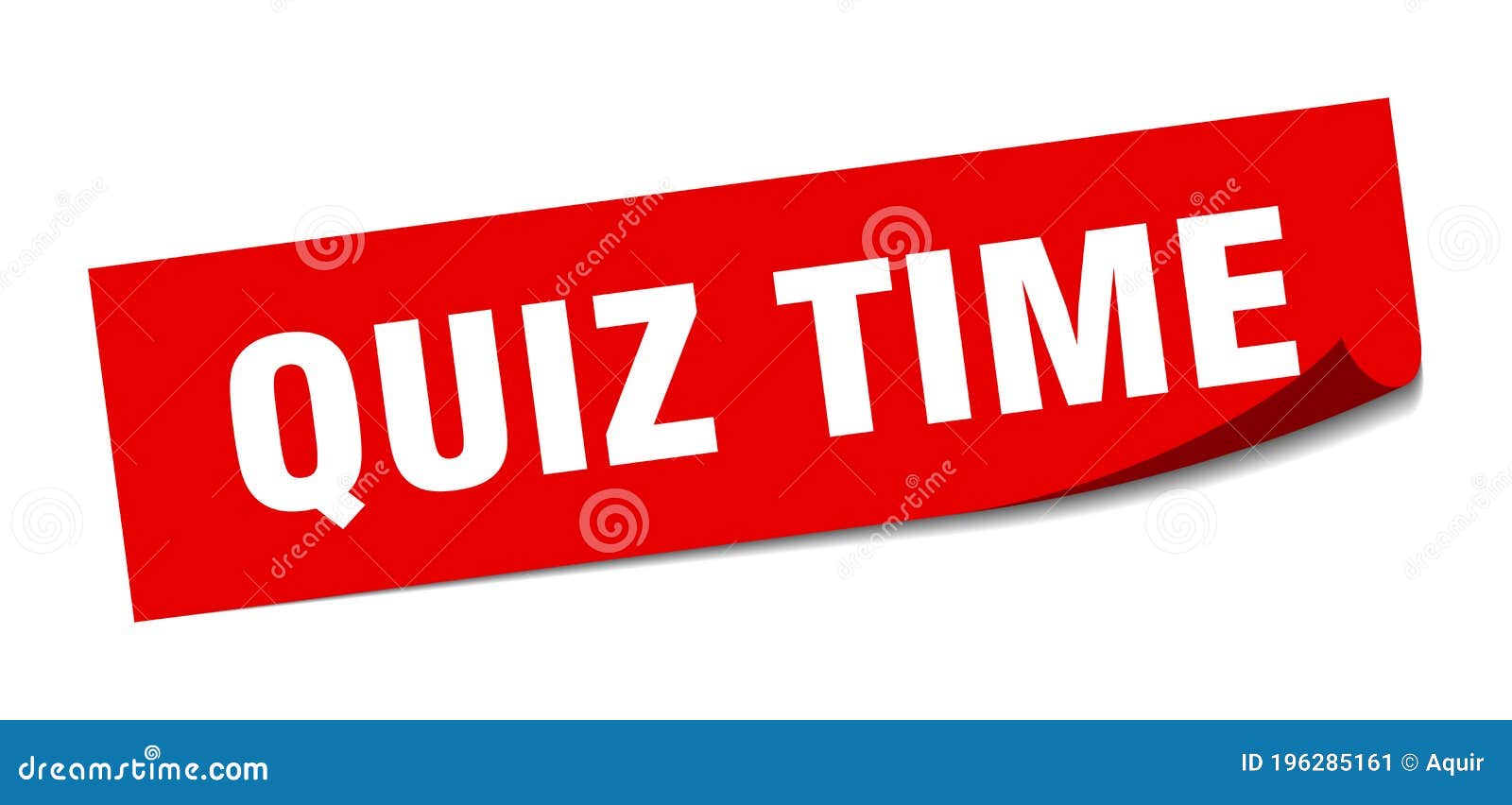 Quiz Time Sticker. Square Isolated Label Sign. Peeler Stock Vector ...