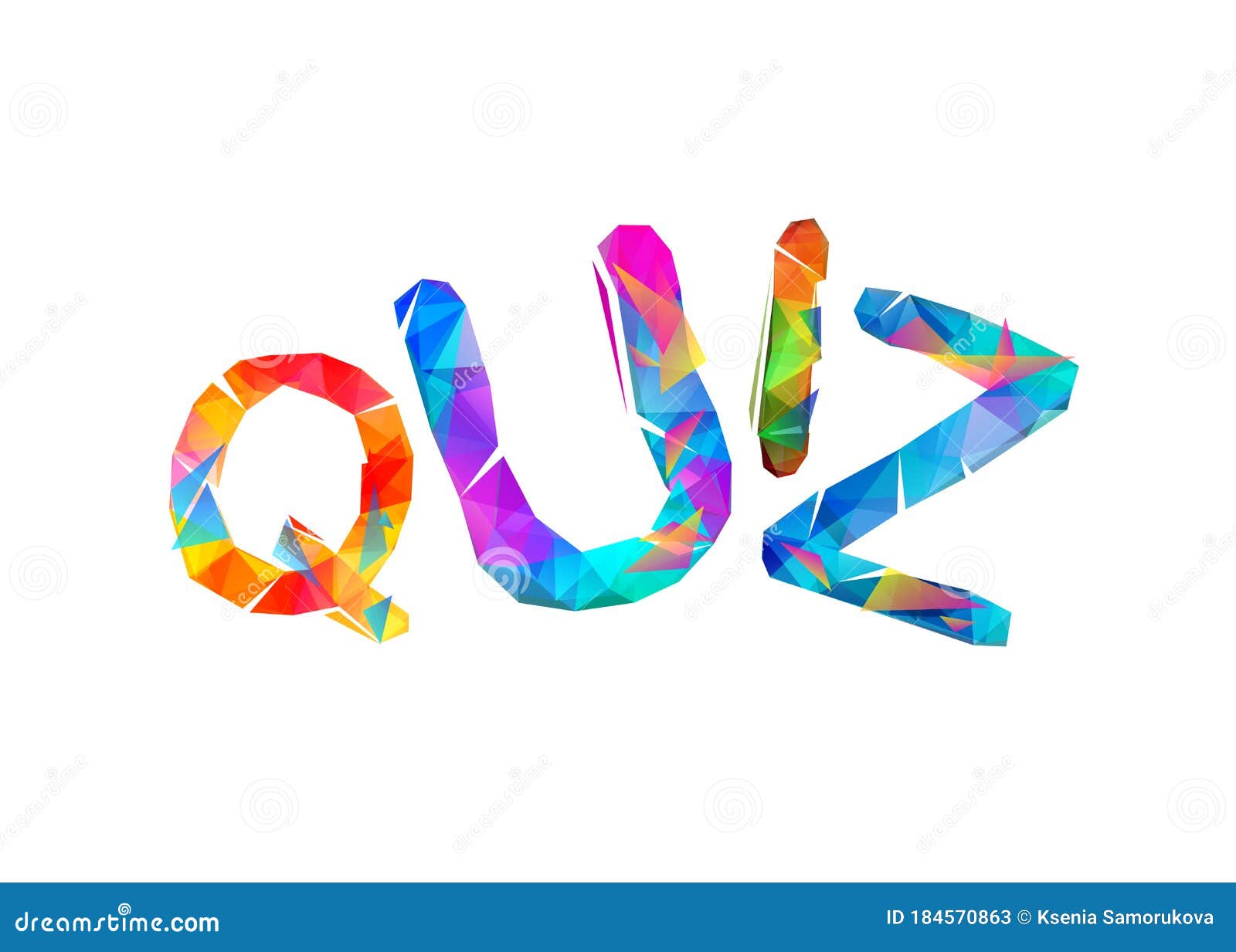 Quiz. Word of Triangular Letters Stock Vector - Illustration of team ...