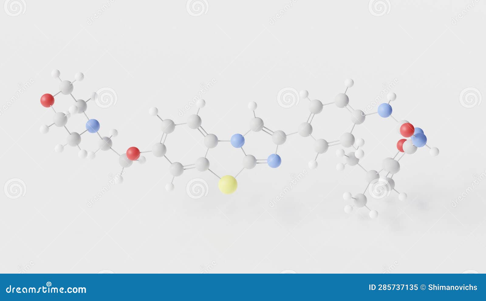 Quizartinib Molecule 3d Molecular Structure Ball And Stick Model