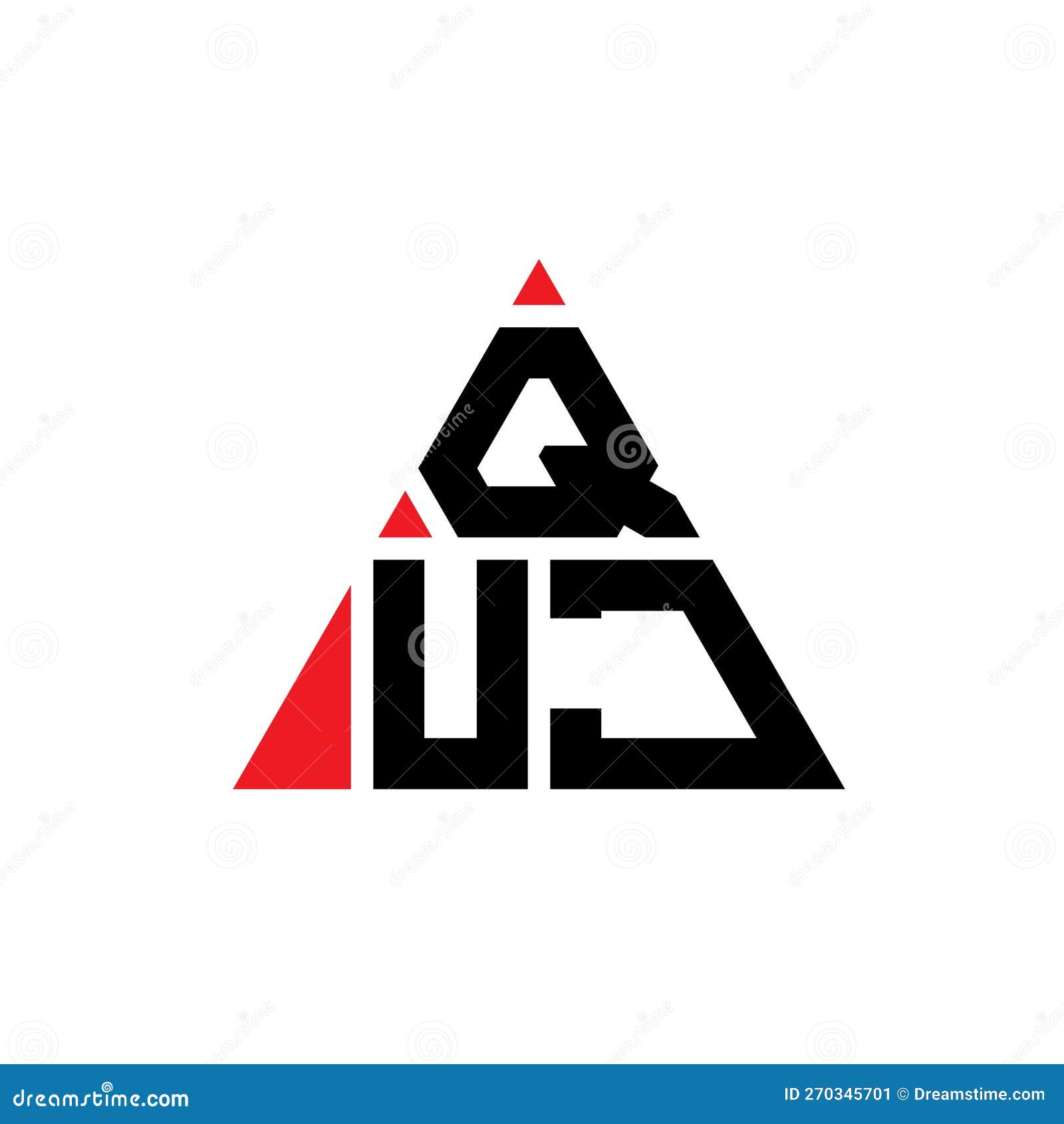 QUJ Triangle Letter Logo Design with Triangle Shape. QUJ Triangle Logo ...