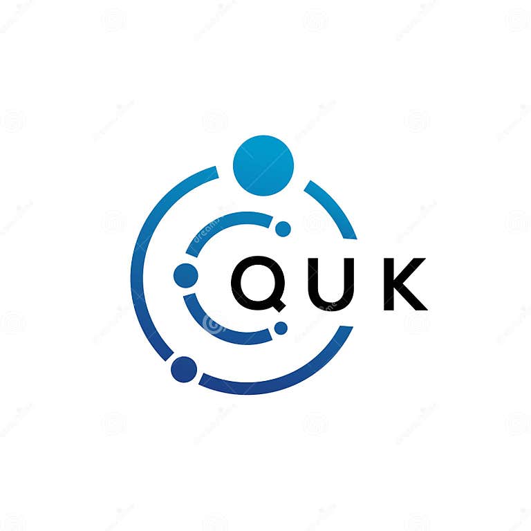 QUK Letter Technology Logo Design on White Background. QUK Creative ...
