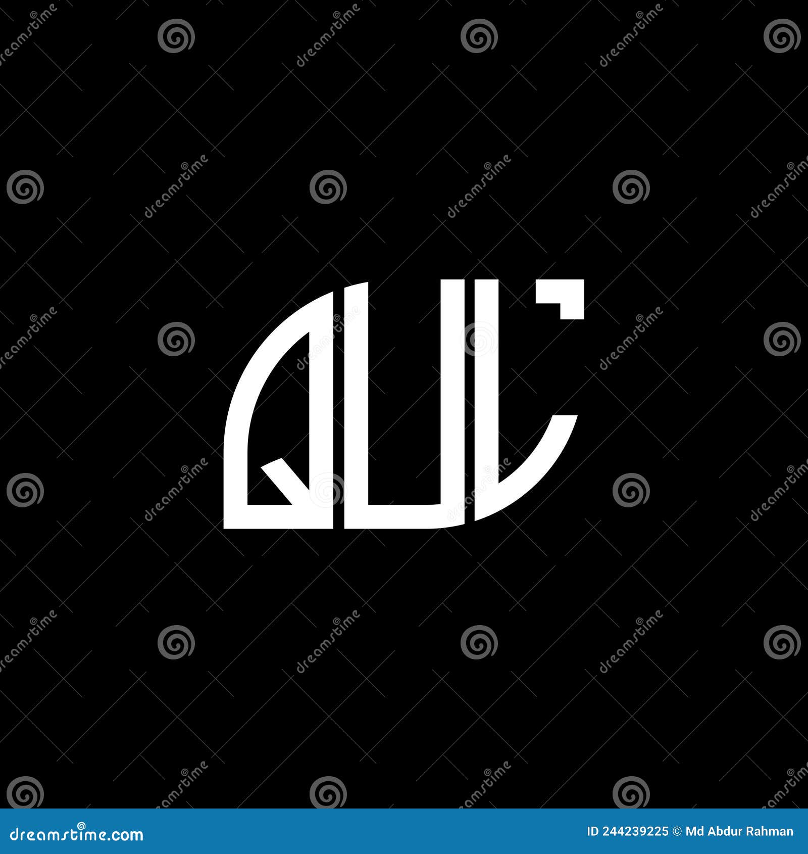QUL Letter Logo Design On Black Background.QUL Creative Initials Letter ...