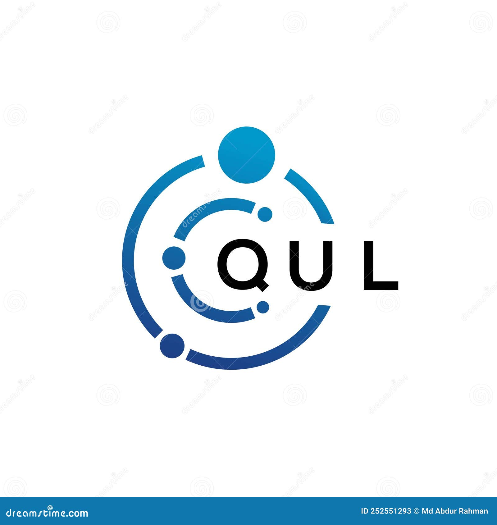 QUL Letter Technology Logo Design on White Background. QUL Creative ...
