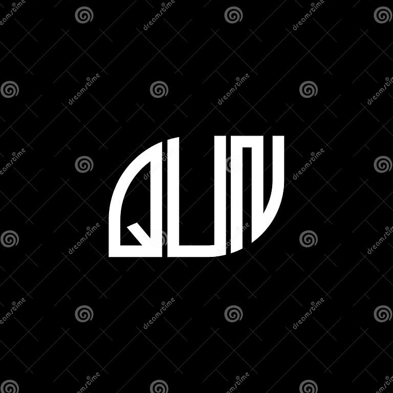 QUN Letter Logo Design on Black Background.QUN Creative Initials Letter ...